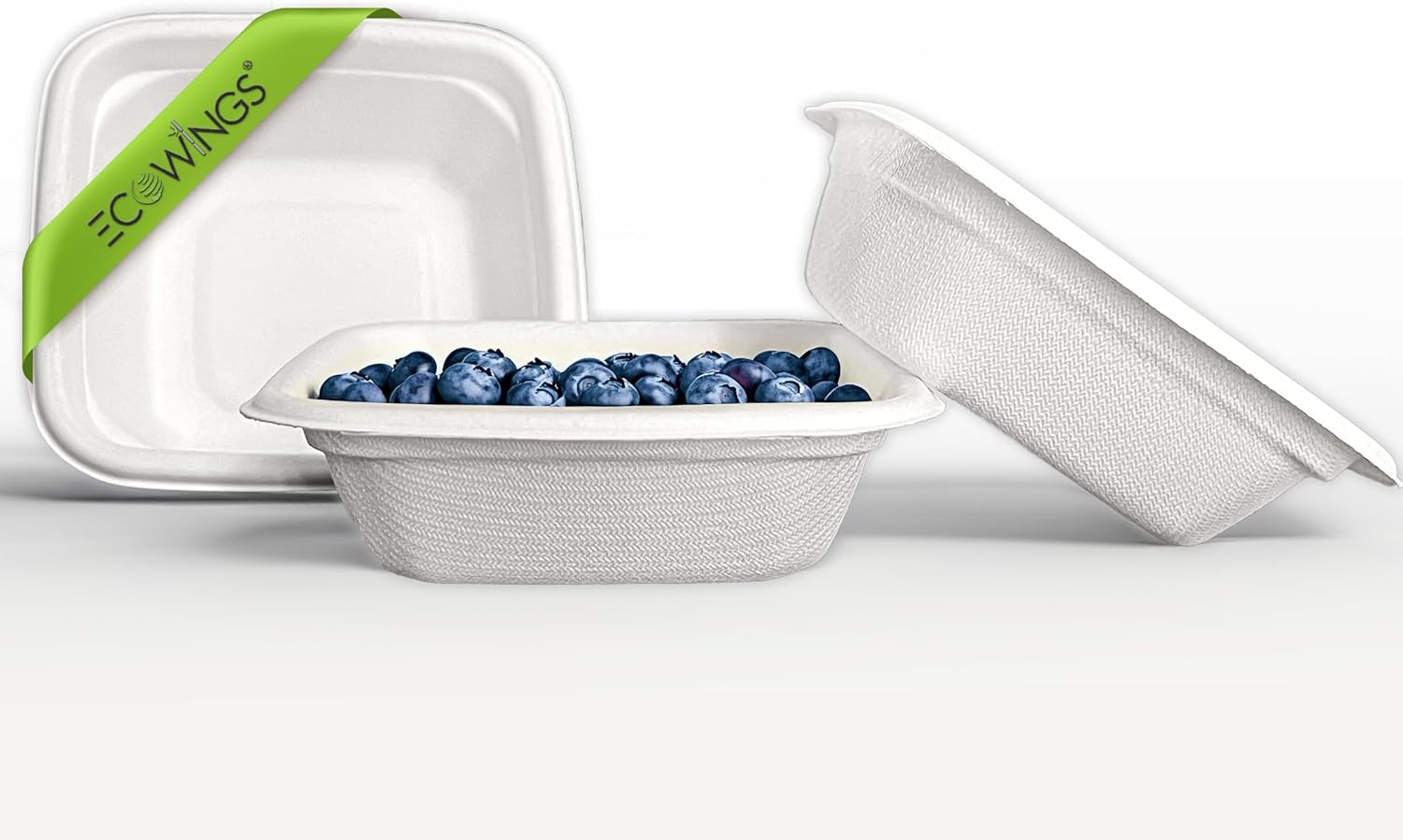 ECOWINGS Square X-Small Disposable Bowls: Sustainable Elegance for ...