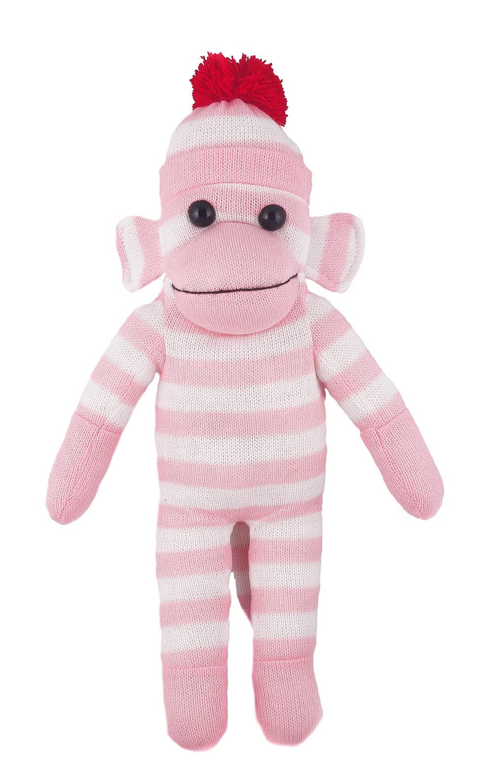 Amazon.com: Plushland 10 Inch Floppy Pink Sock Monkey Plush Stuffed ...