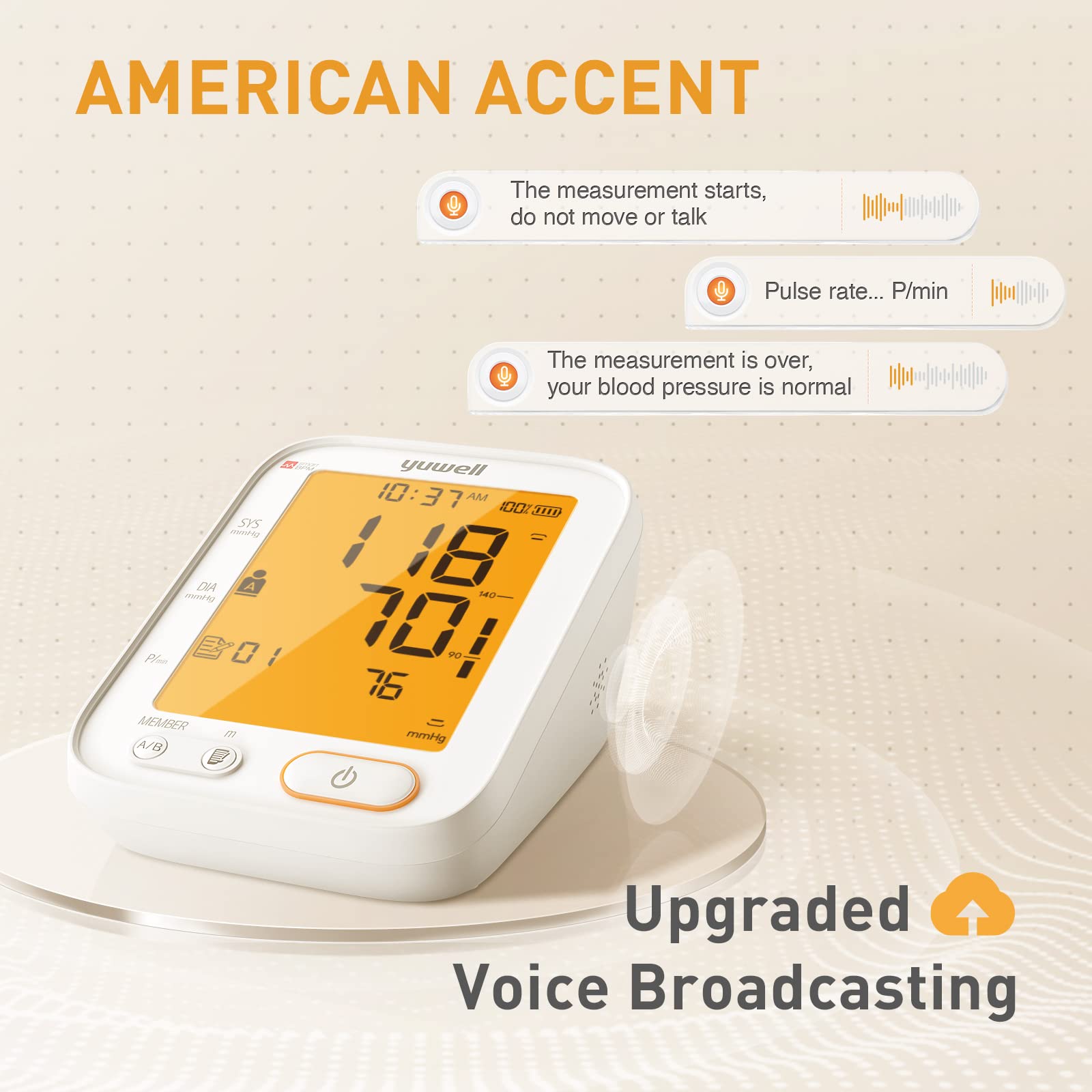 Blood Pressure Machine, yuwell Upper Arm Blood Pressure Cuff, Automatic ...
