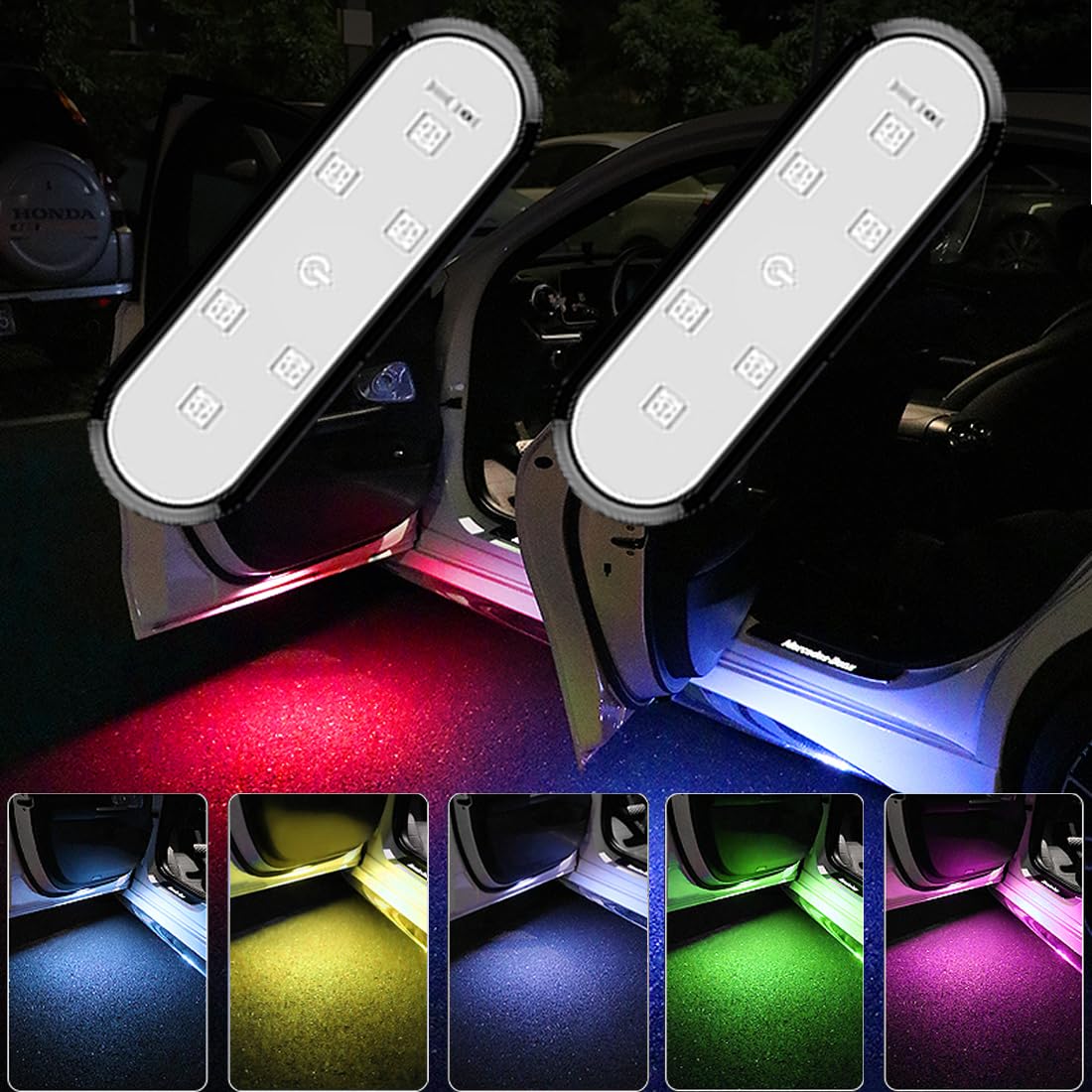 Dark Ambient Interior Lighting 7 Color Car Interior Light Car Interior ...