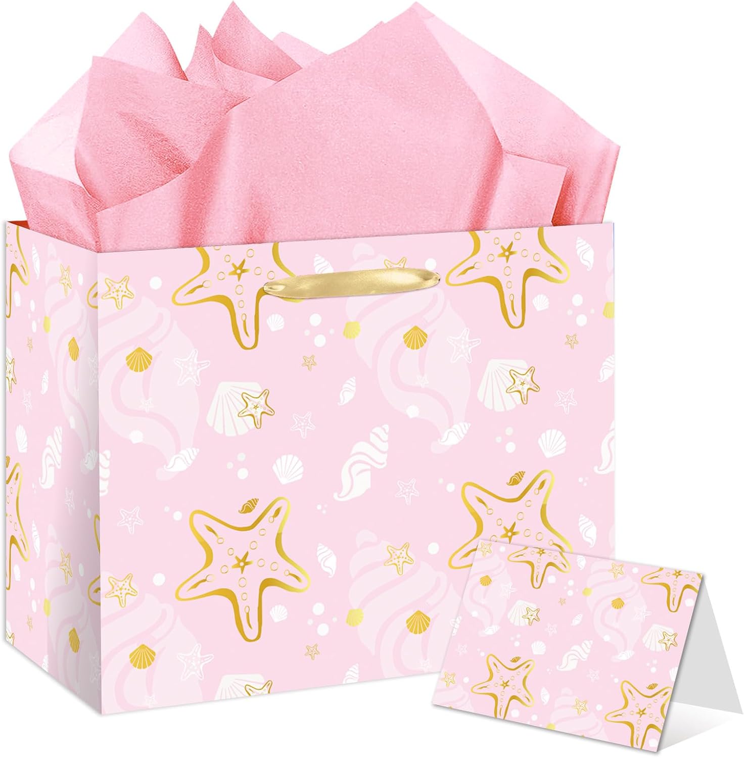 Amazon.com: Pink Ocean Gift Bag Large – Sea Animal Birthday Party ...
