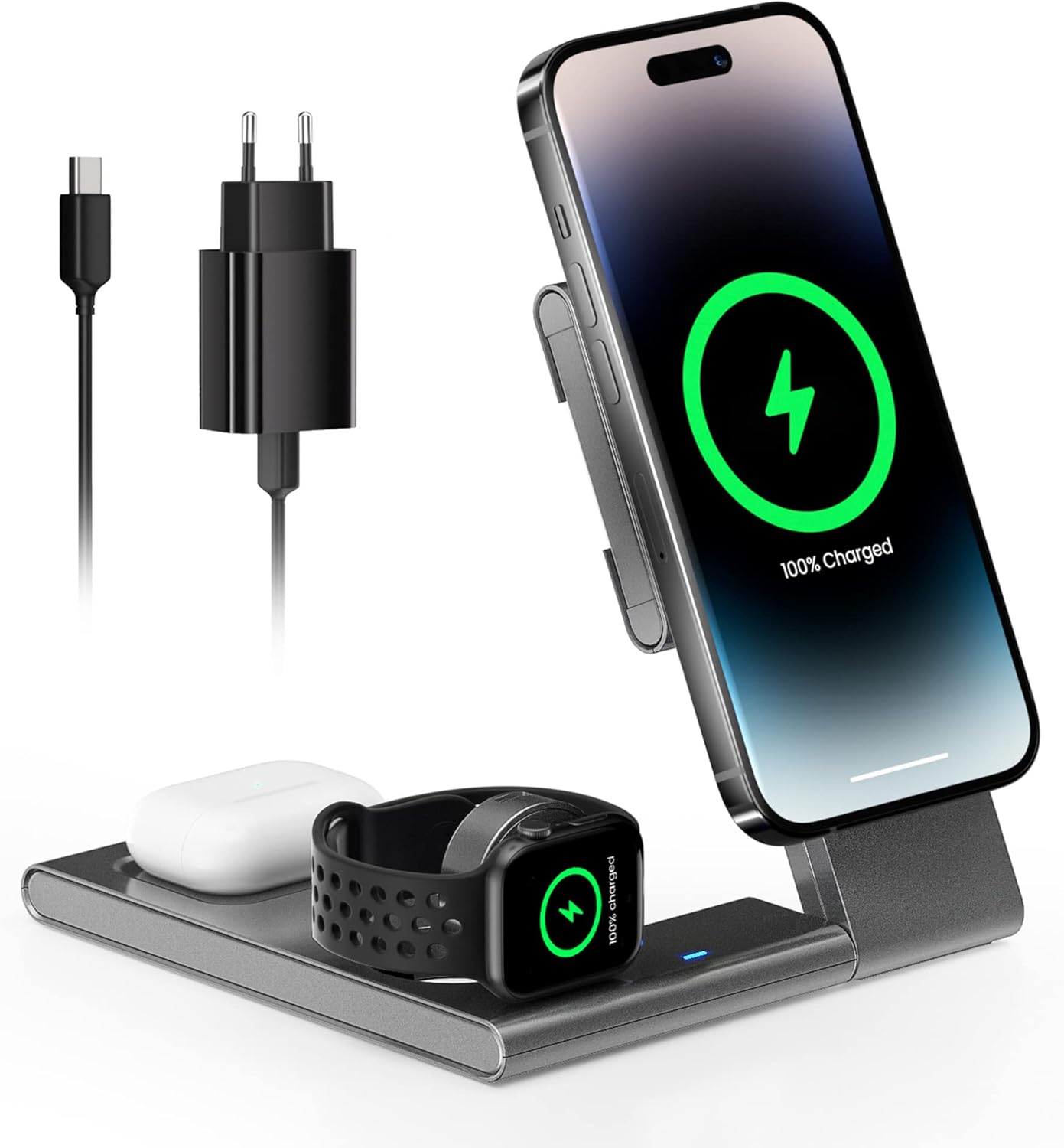 Chargeur sans Fil, 3 en 1 Chargeur Induction Compatible avec iPhone 14 ...