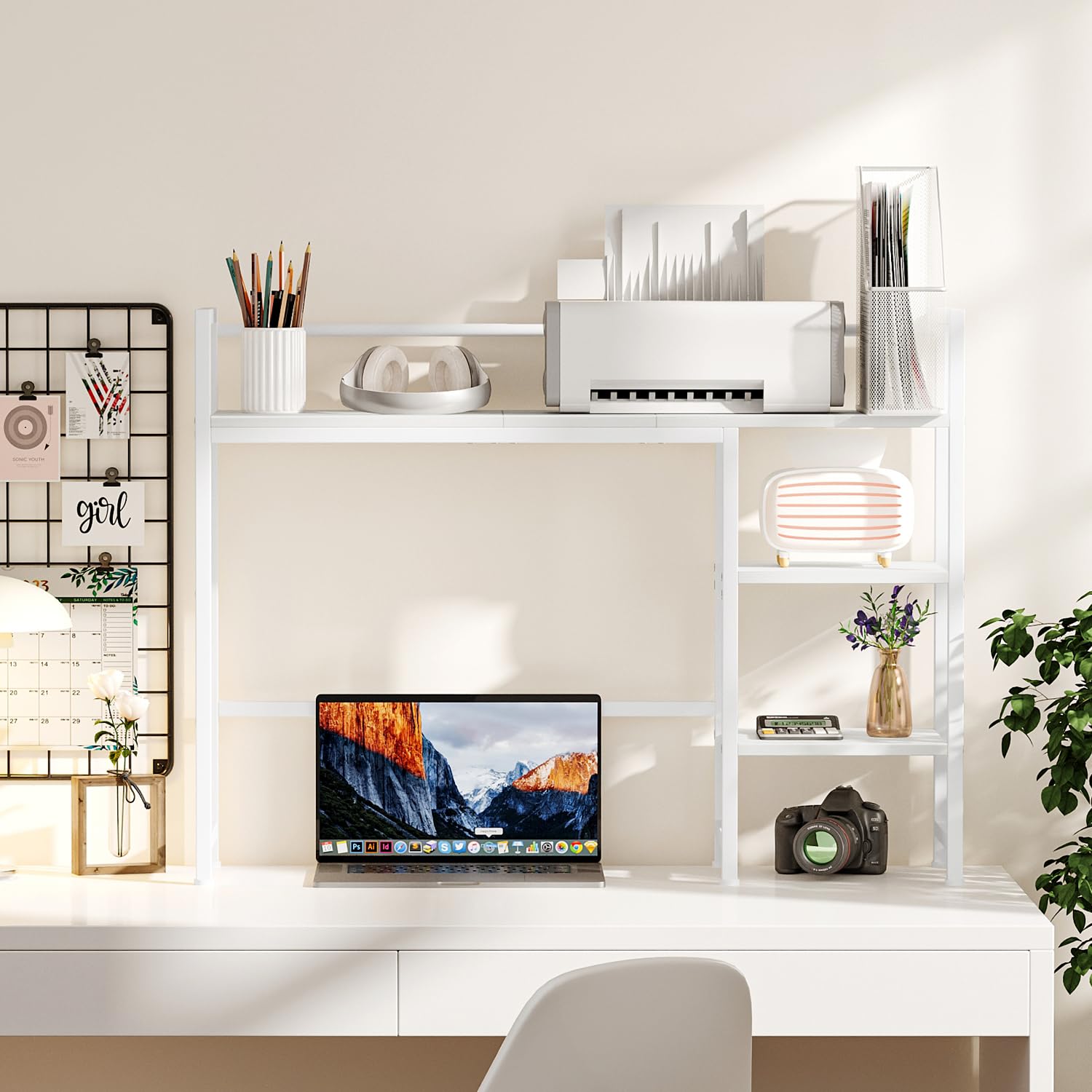 Snapklik.com : Desk Shelf, 38.6" Desktop Organizer Shelf, Desk Hutch ...