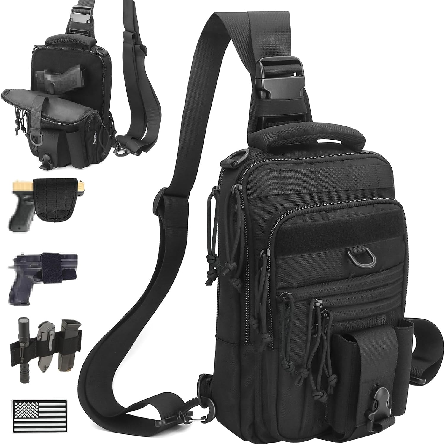 Amazon.com : DegeTMVe Dual Pistol Holster Chest Bag Concealed Carry ...