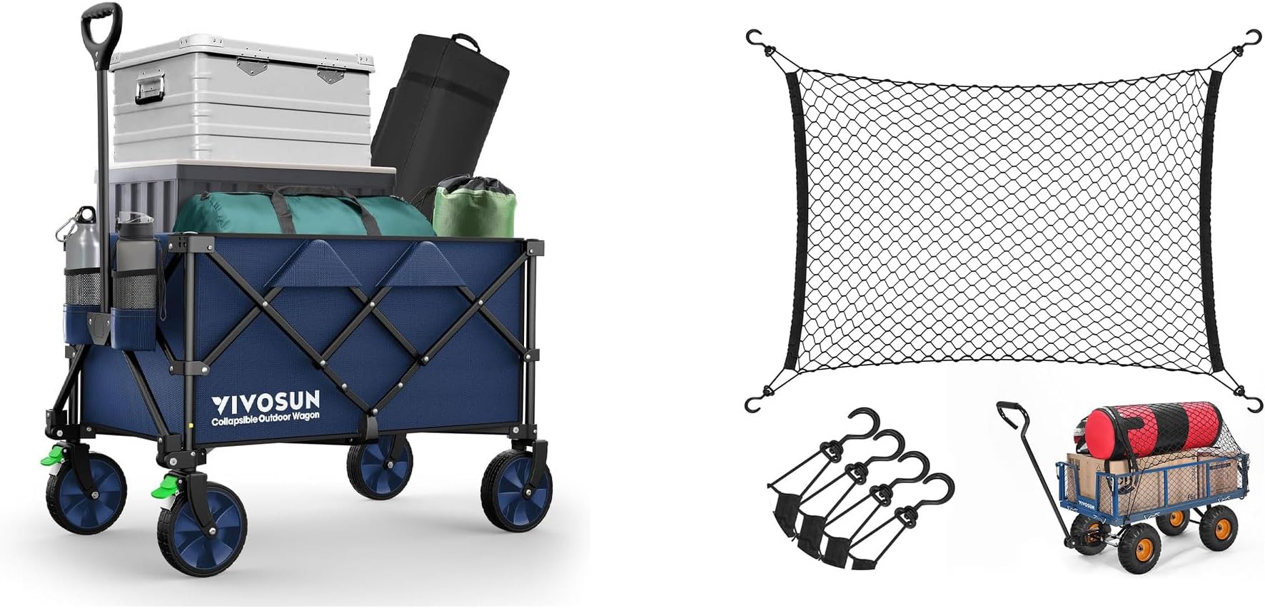 Amazon.com : VIVOSUN Heavy Duty Folding Collapsible Wagon and Cargo Net ...