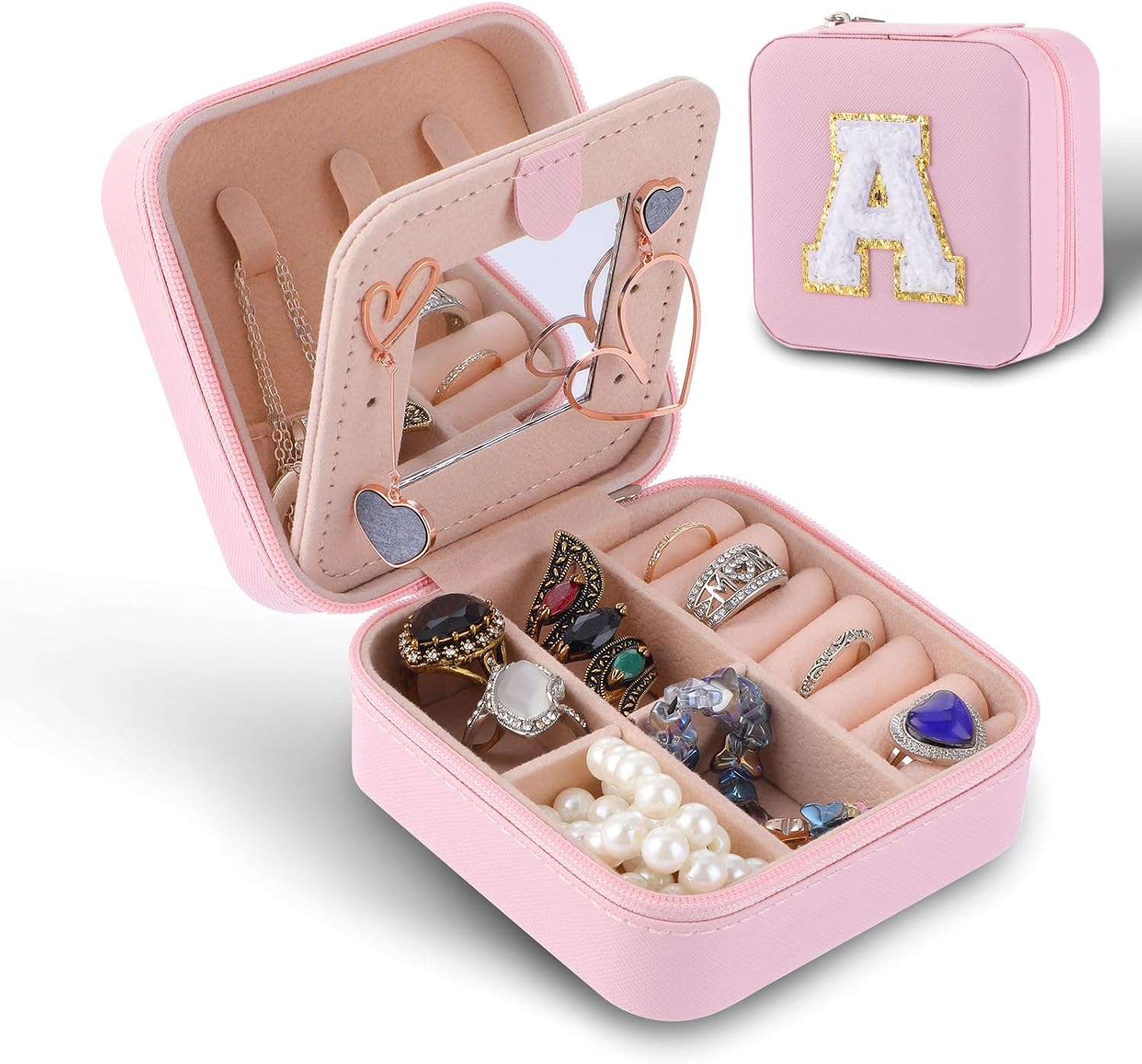 Amazon.com: Amaxiu Mini Small Jewelry Box, Portable Travel Jewelry ...