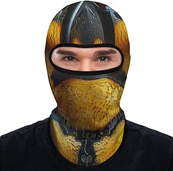 Black Wasp Face Face Mask Balaclava Cooling Neck Gaiter Windproof Full ...