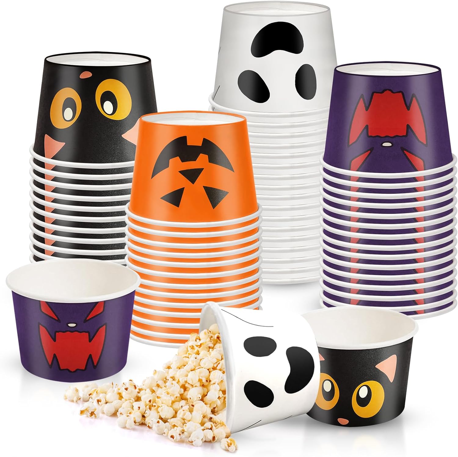 Amazon.com: 60 Pcs Disposable Treat Snack Cups - 9 oz Ghost Pumpkin ...