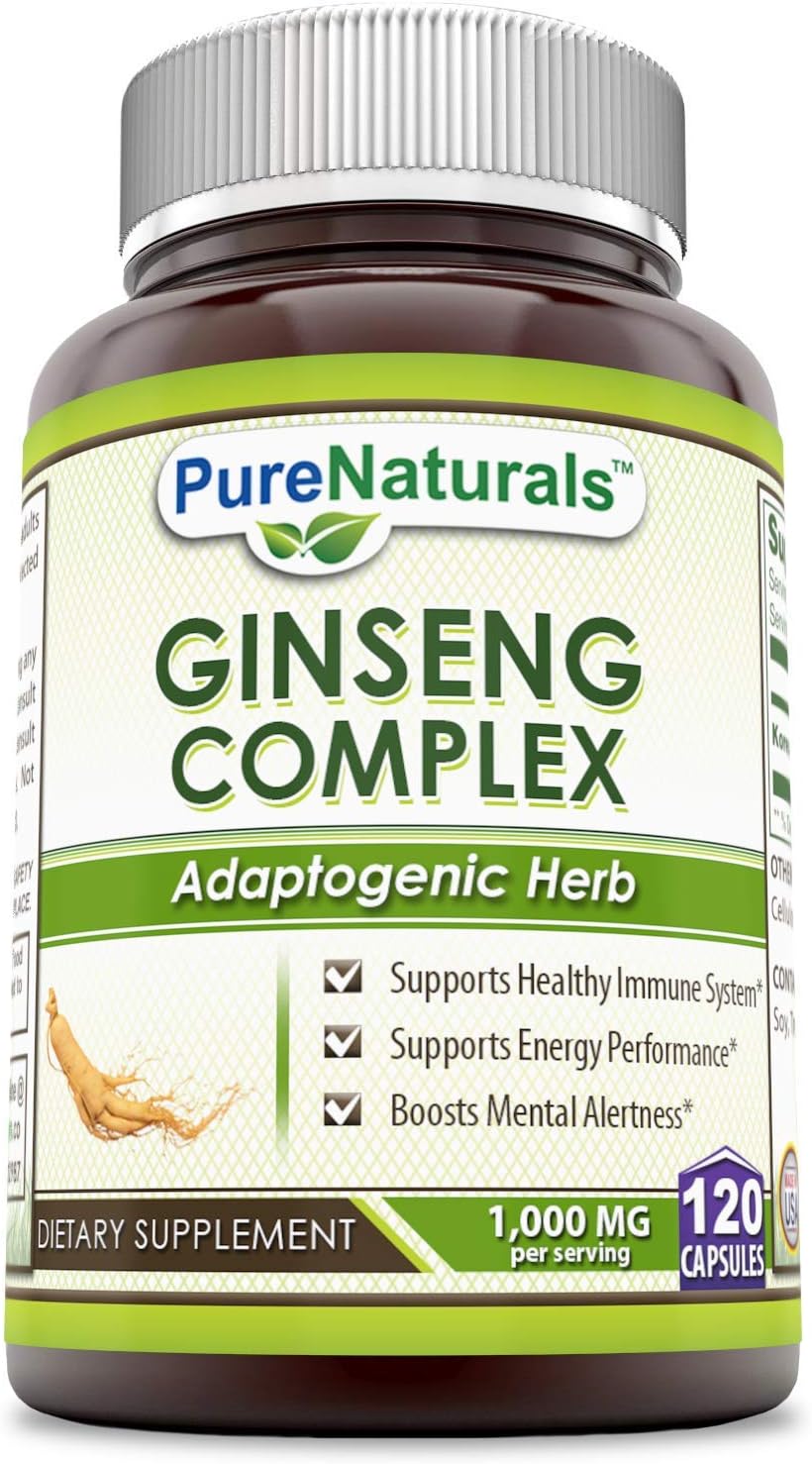 Amazon.com: Pure Naturals Ginseng Complex - 1000mg per Serving, 120 ...