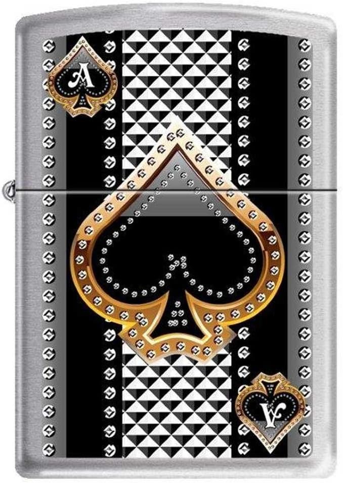Amazon.com: Zippo "Ace of Spades" Brushed Chrome Lighter, 7951 : Health ...