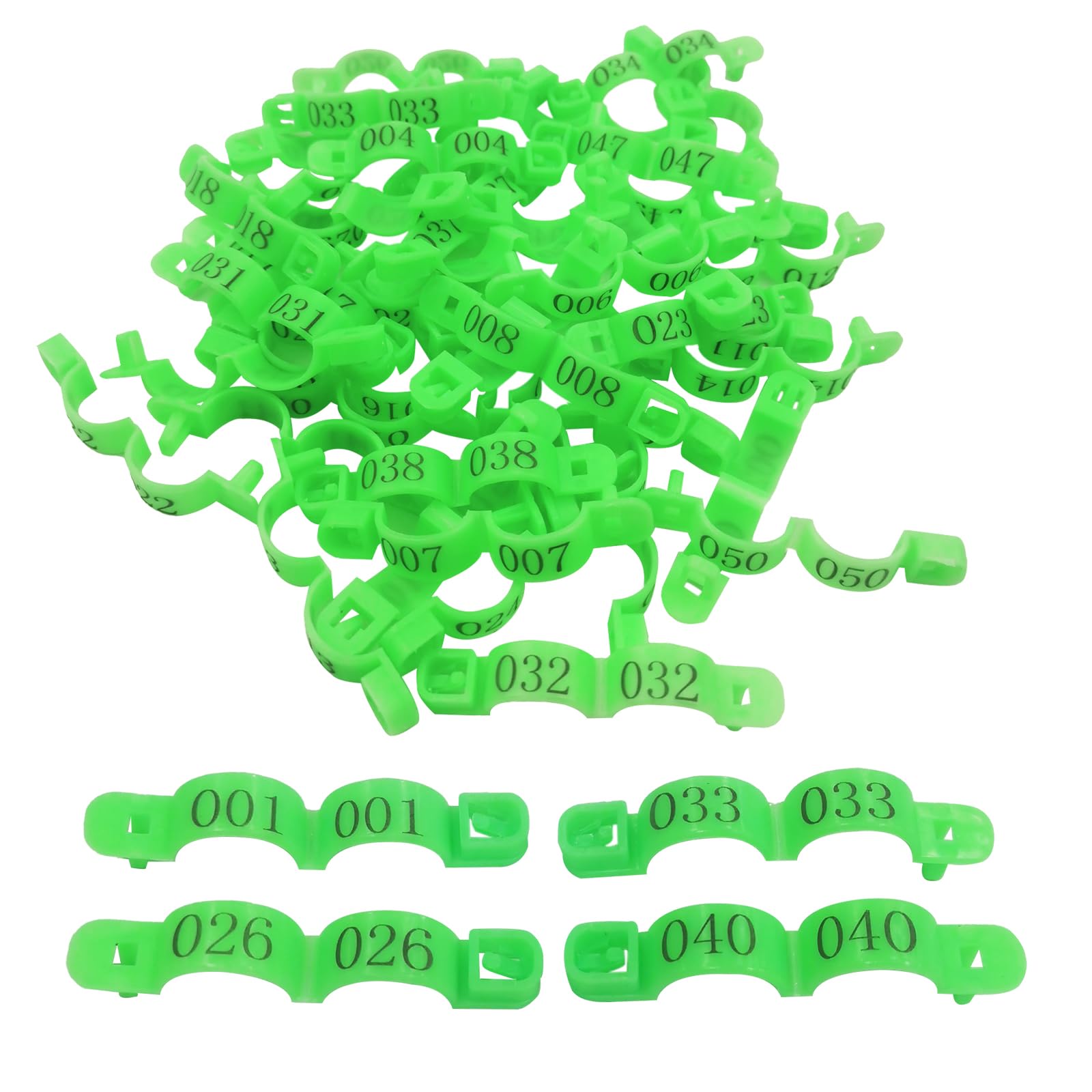 Amazon.com: 50Pcs 16 mm Chicken Leg Bands, Green Plastic Poultry Leg ...