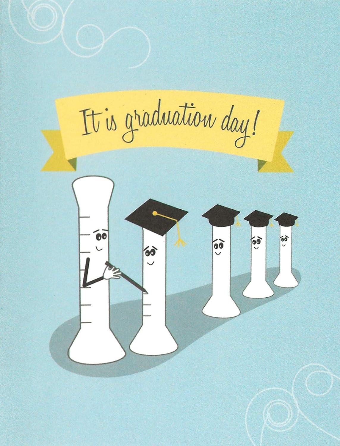 Amazon.com : Nerdy Words Graduated Cylinder Science Graduation Card (4. ...