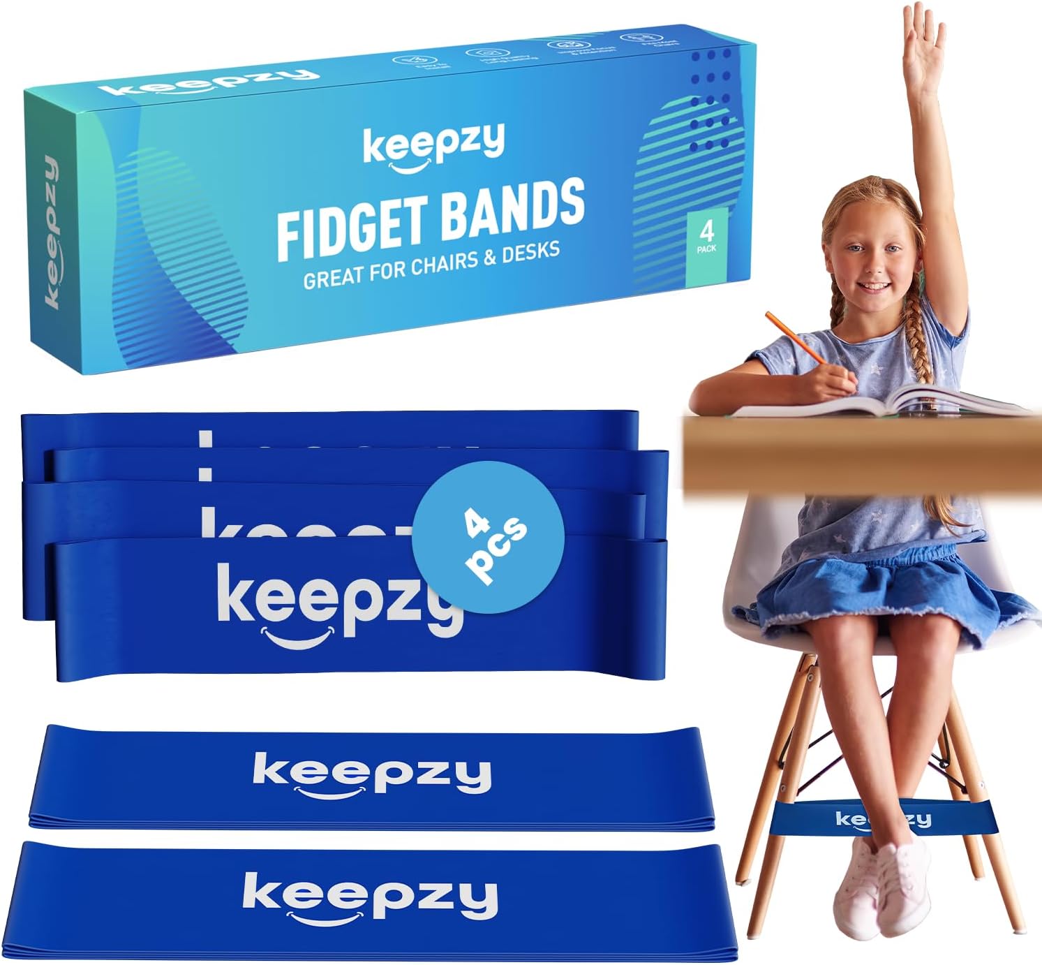 Amazon.com : KICK BANDS Desk Fidget Bands for Kids - Alternative ...