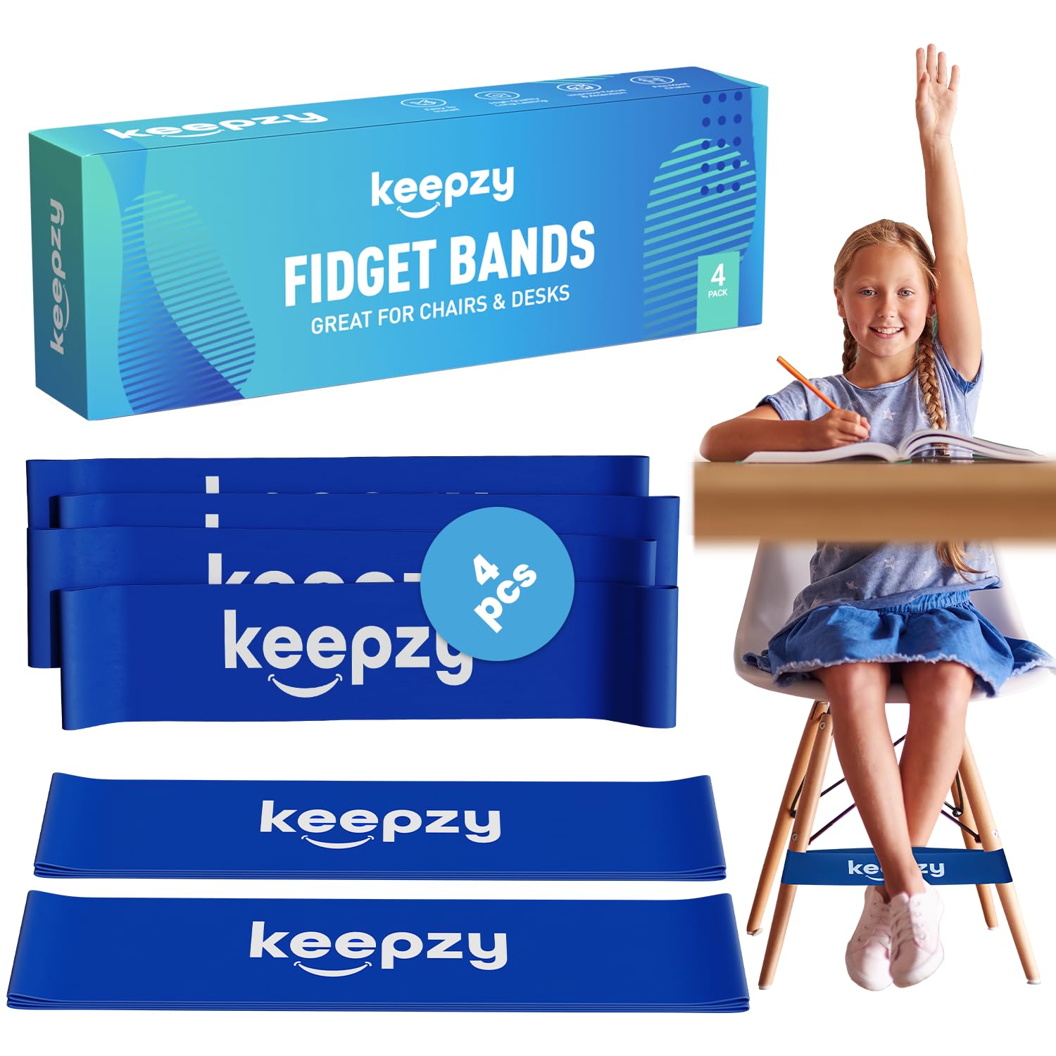 Chair Bands For Kids With Fidgety Feet 20-Pack Anti-Slip Chair Bands ...