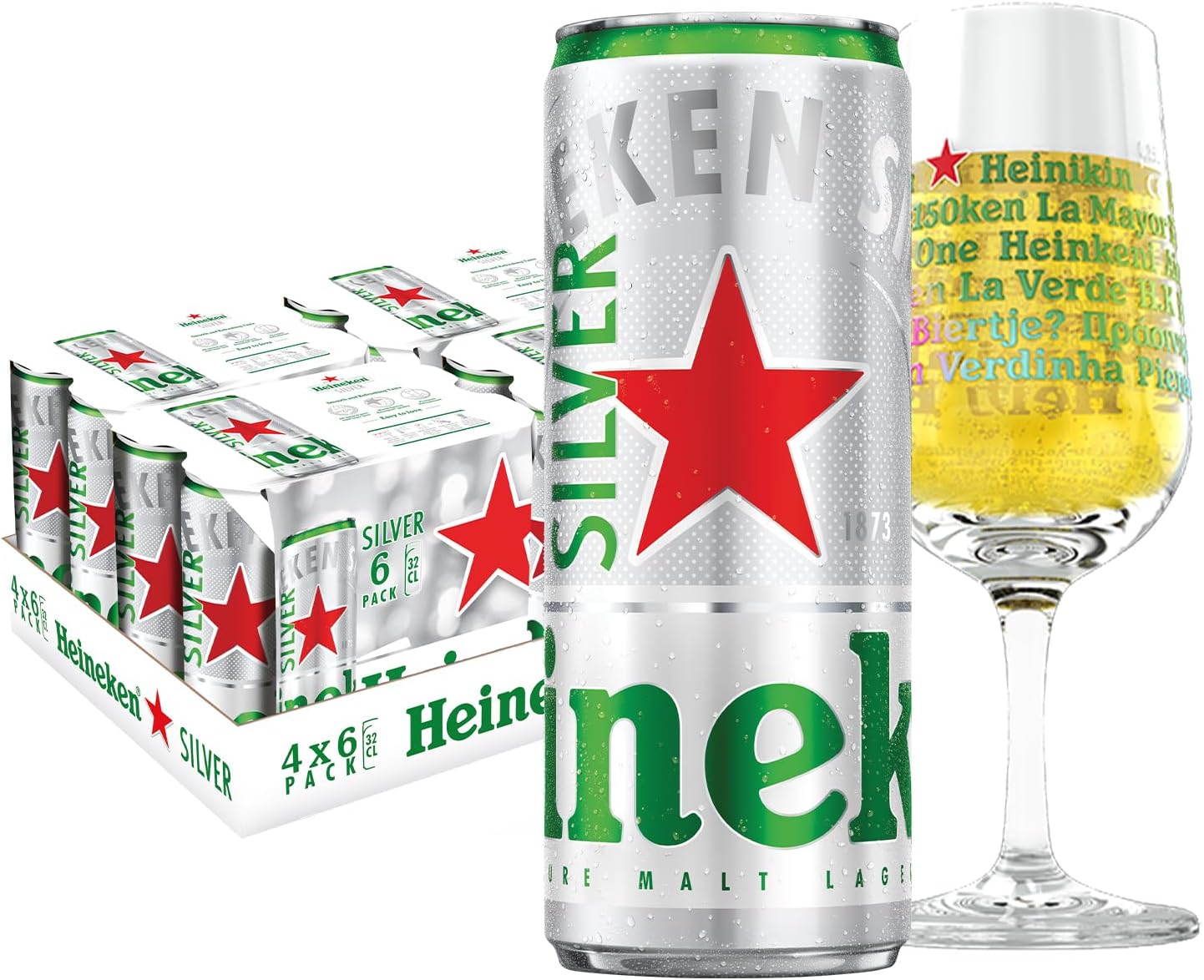 Heineken Silver Lager Beer Can, 320ml (Pack of 24) : Amazon.sg: Grocery