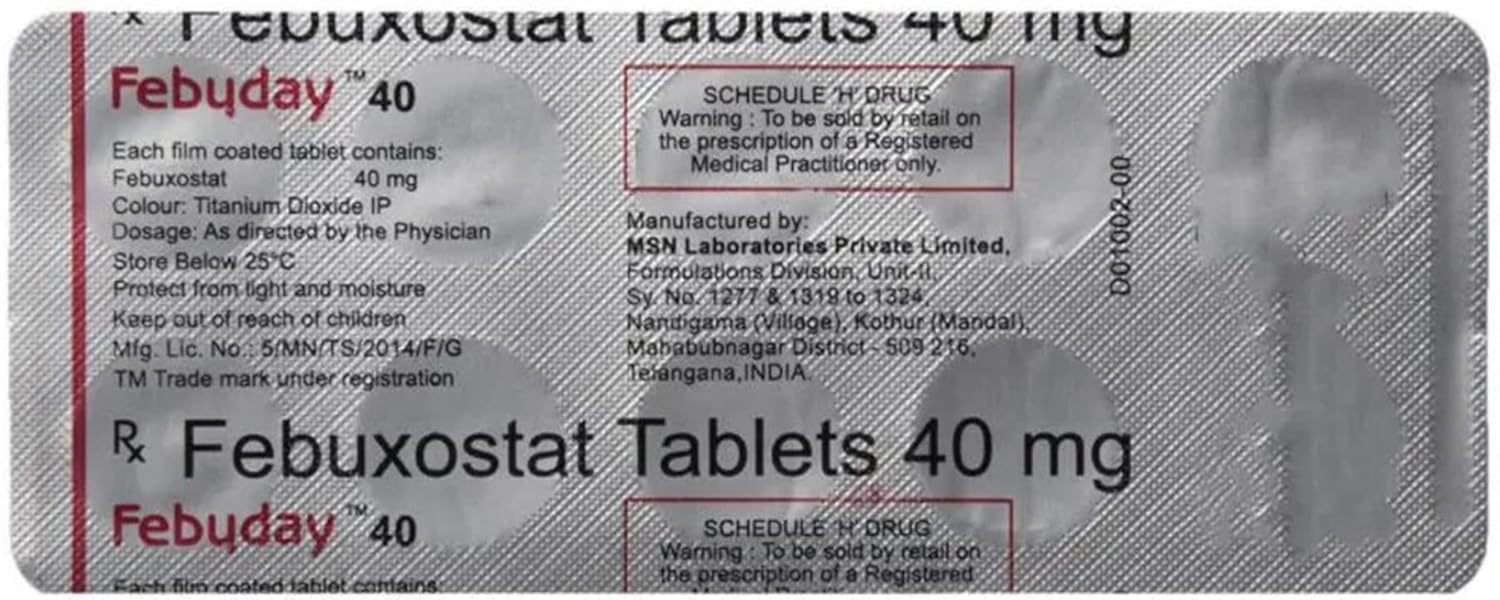 FEBUDAY 40MG - Strip of 10 Tablets : Amazon.in: Health & Personal Care
