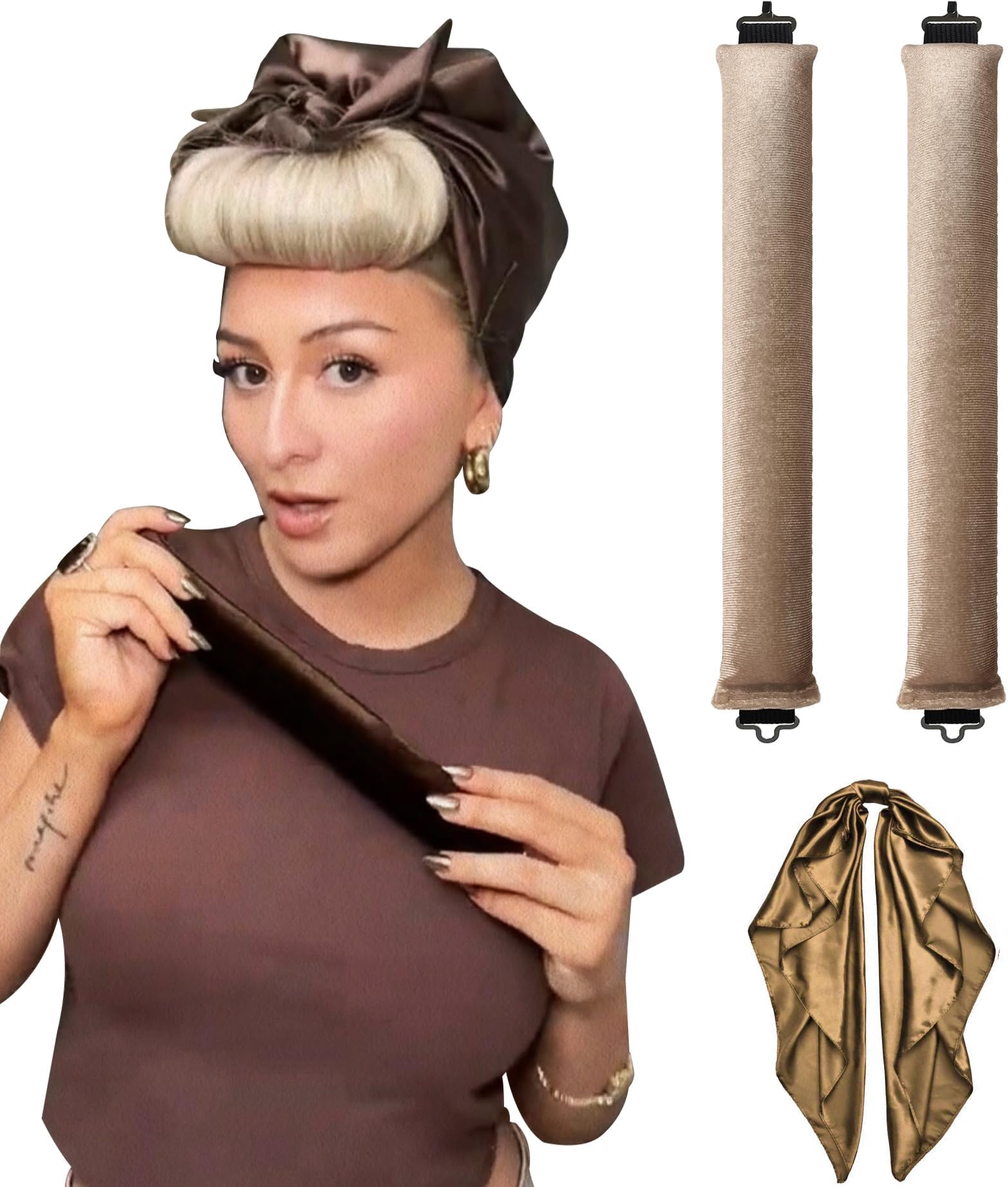 Amazon.com : Heatless Hair Curler Overnight Curls Blowout Rods Headband ...