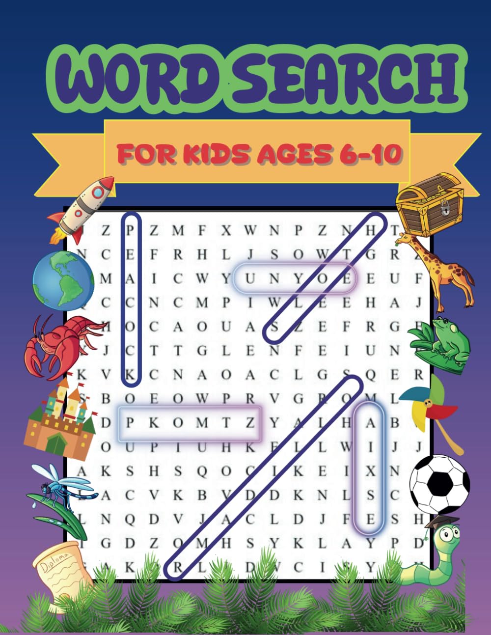 Word Search for Kids 6-10: 100 Themed Puzzles with Pictures for Fun and ...