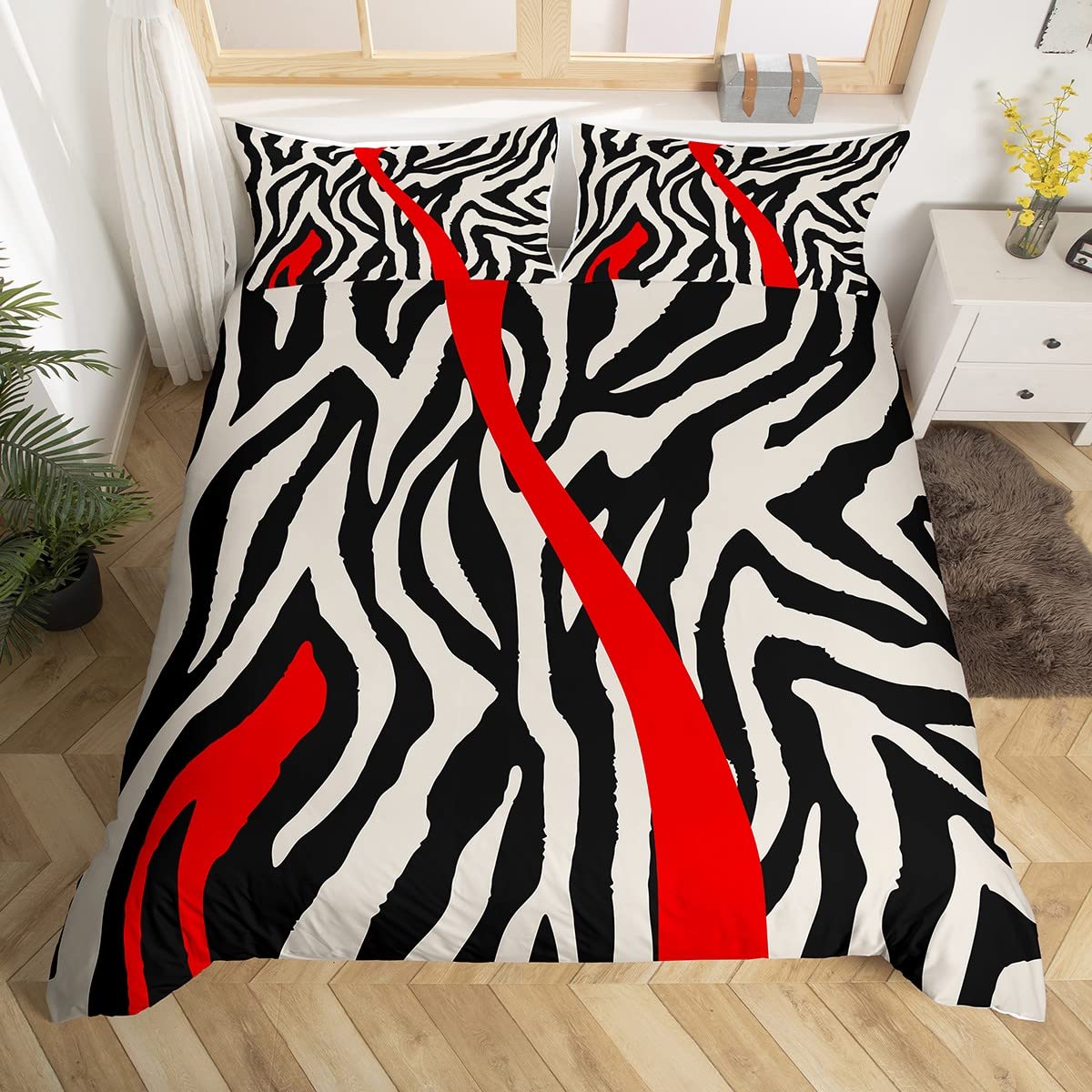 Red Zebra Print Bedding