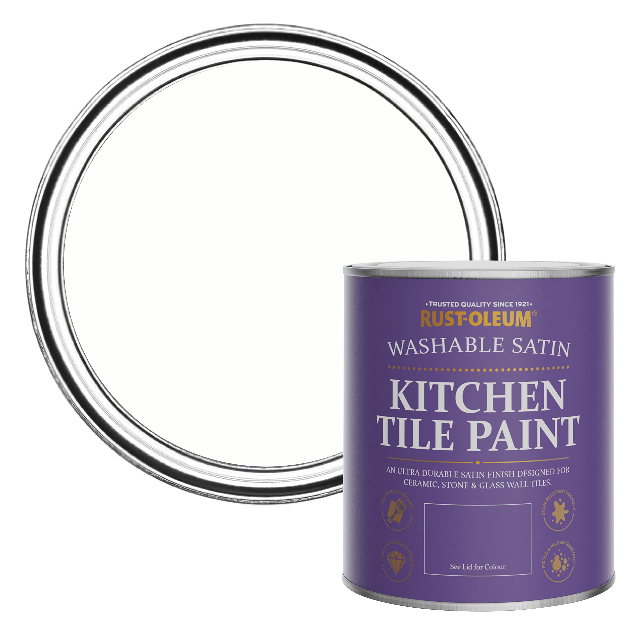 Rust-Oleum White water resistant Kitchen Tile Paint in Satin Finish ...