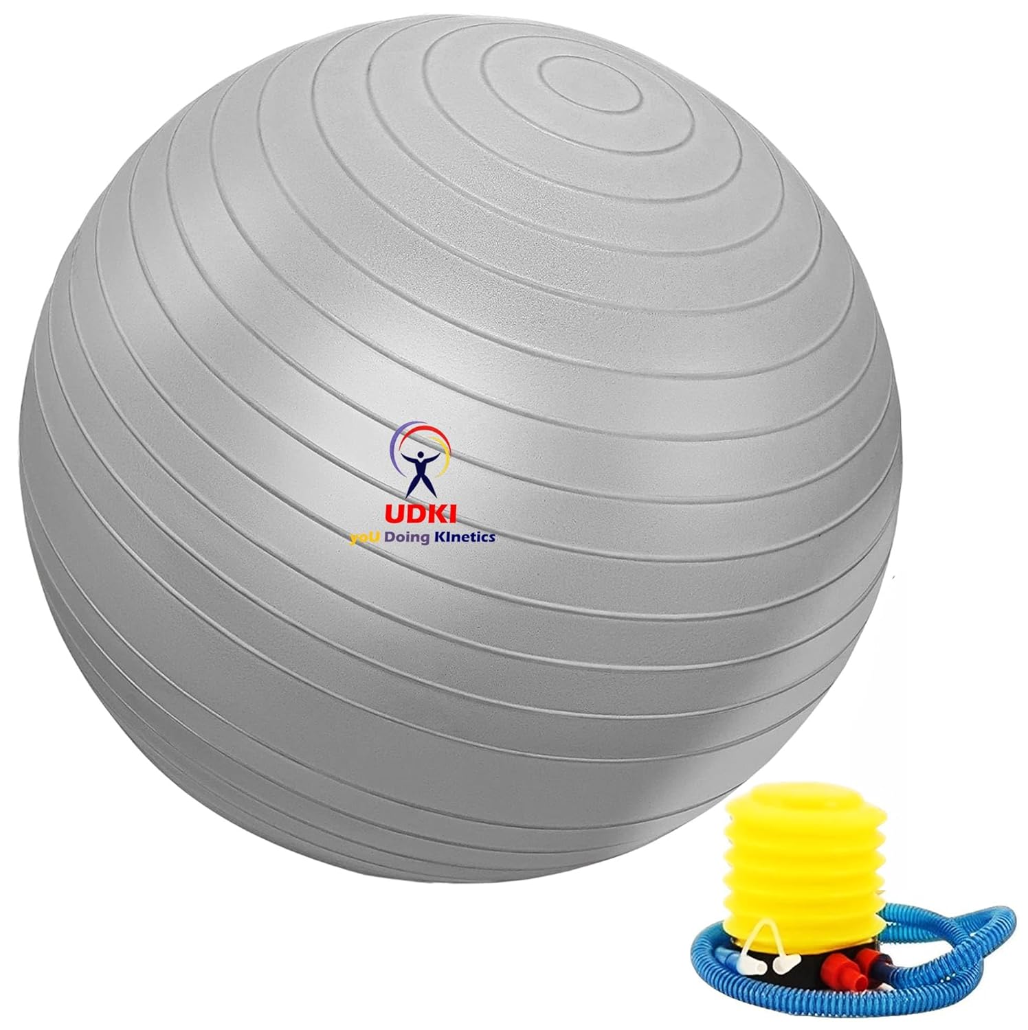 UDKI Yoga Ball for Exercise |Silver Round Shape, 85cm| Inflatable ...