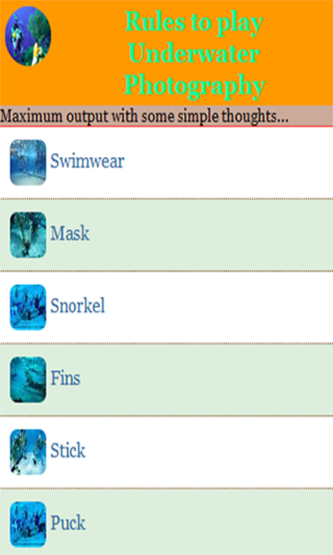 Rules to play Underwater Photography:Amazon.com:Appstore for Android