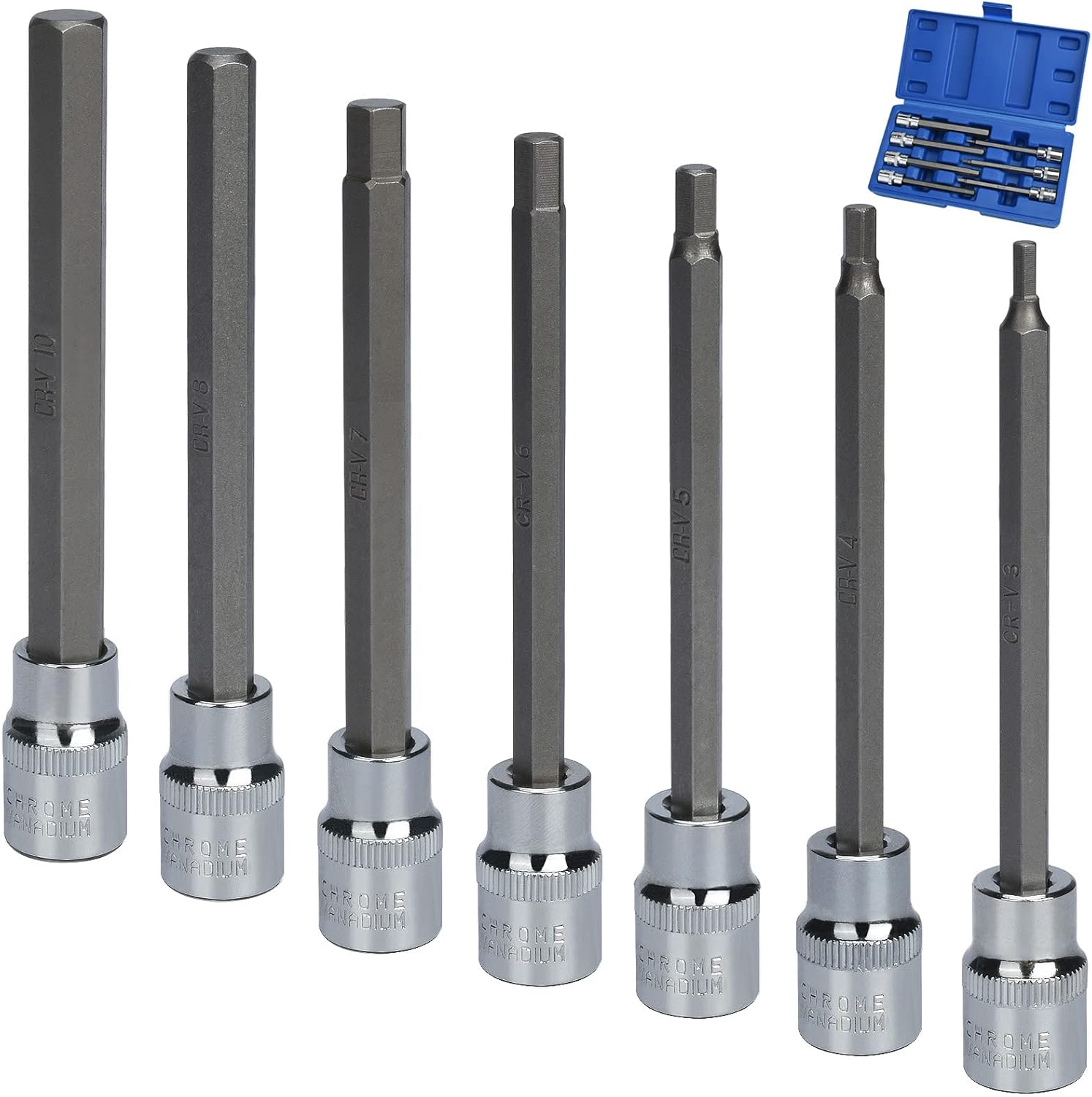 Oumuik Long 7pc Torx Bit Sets Socket Wrench Adapter Set Hex Key,Long ...