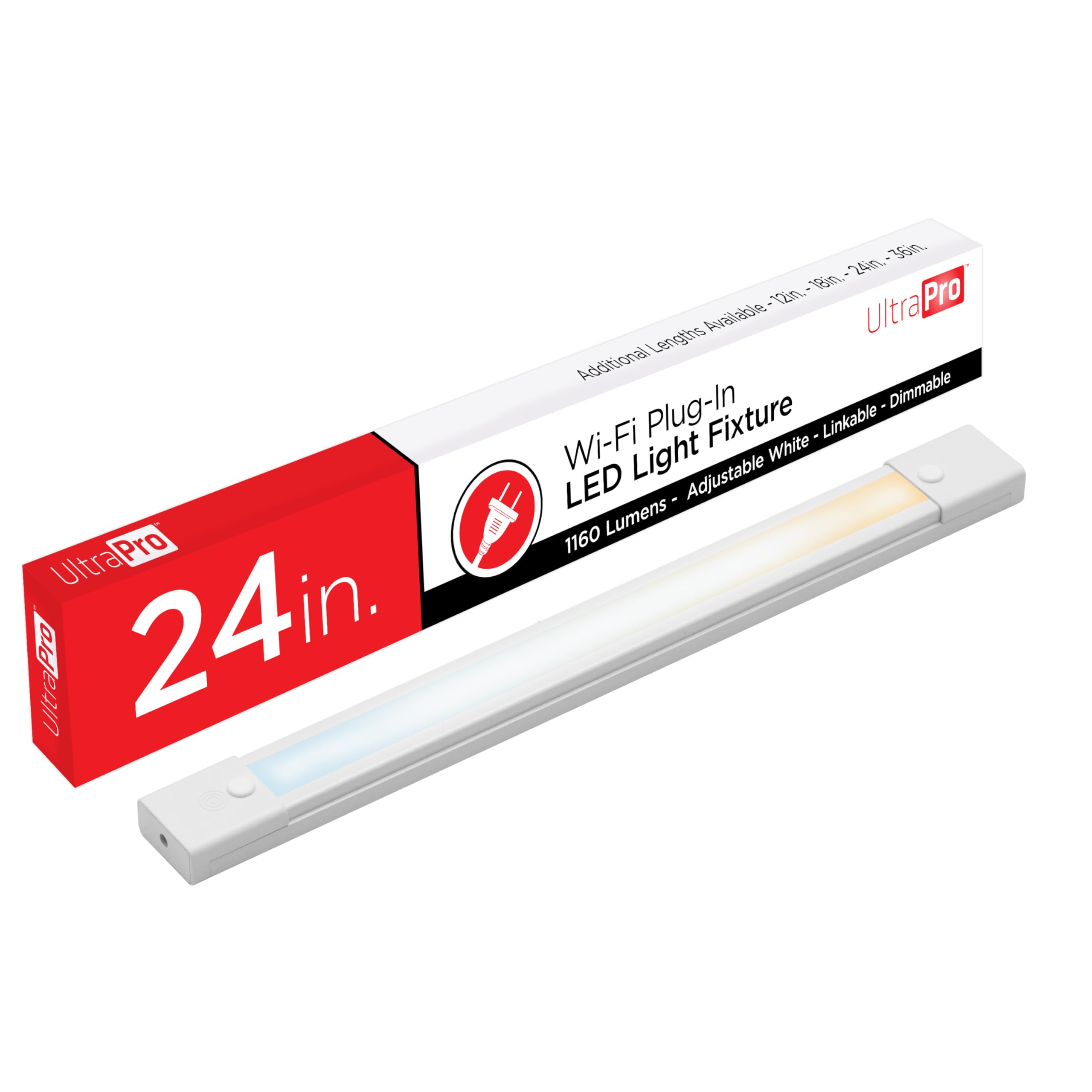 UltraPro 24 inch Smart Plug-in Linkable Under Cabinet Lights, Dimmable ...