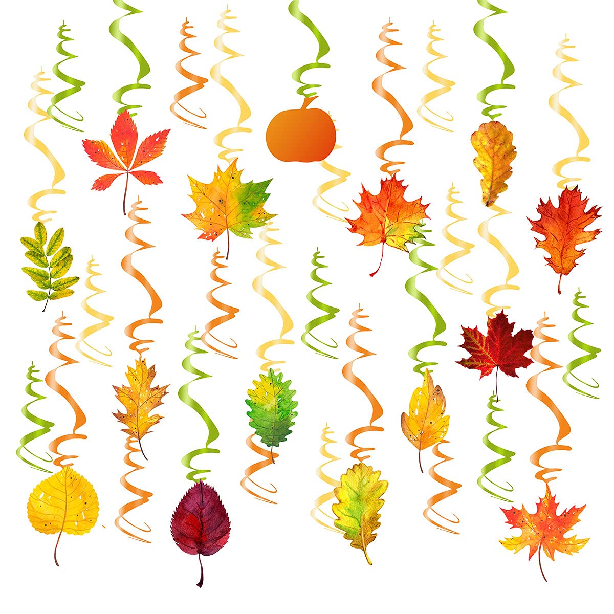 Thanksgiving Swirls for Hanging Fall Decorations - 45 Pcs Pumpkin Maple ...