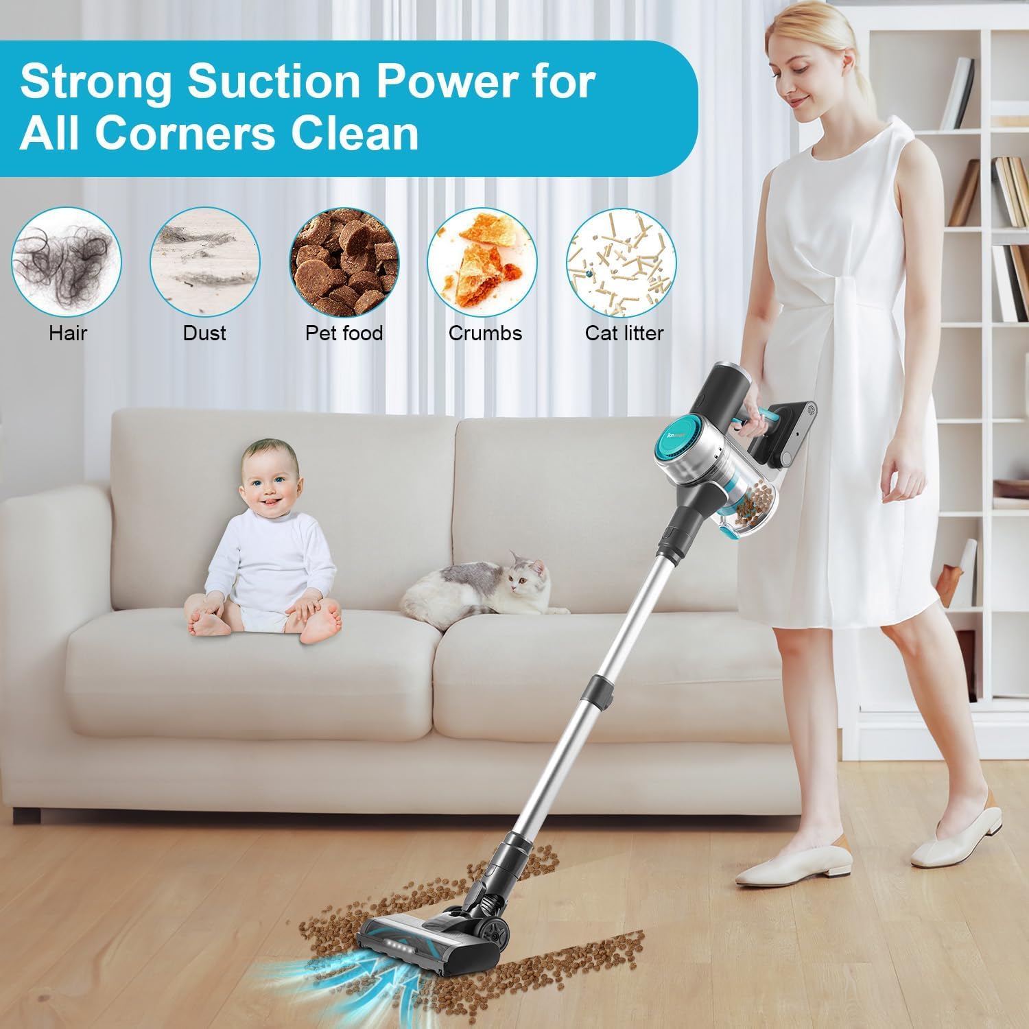 Snapklik.com : Cordless Vacuum Cleaner LED Display, 24Kpa Powerful ...