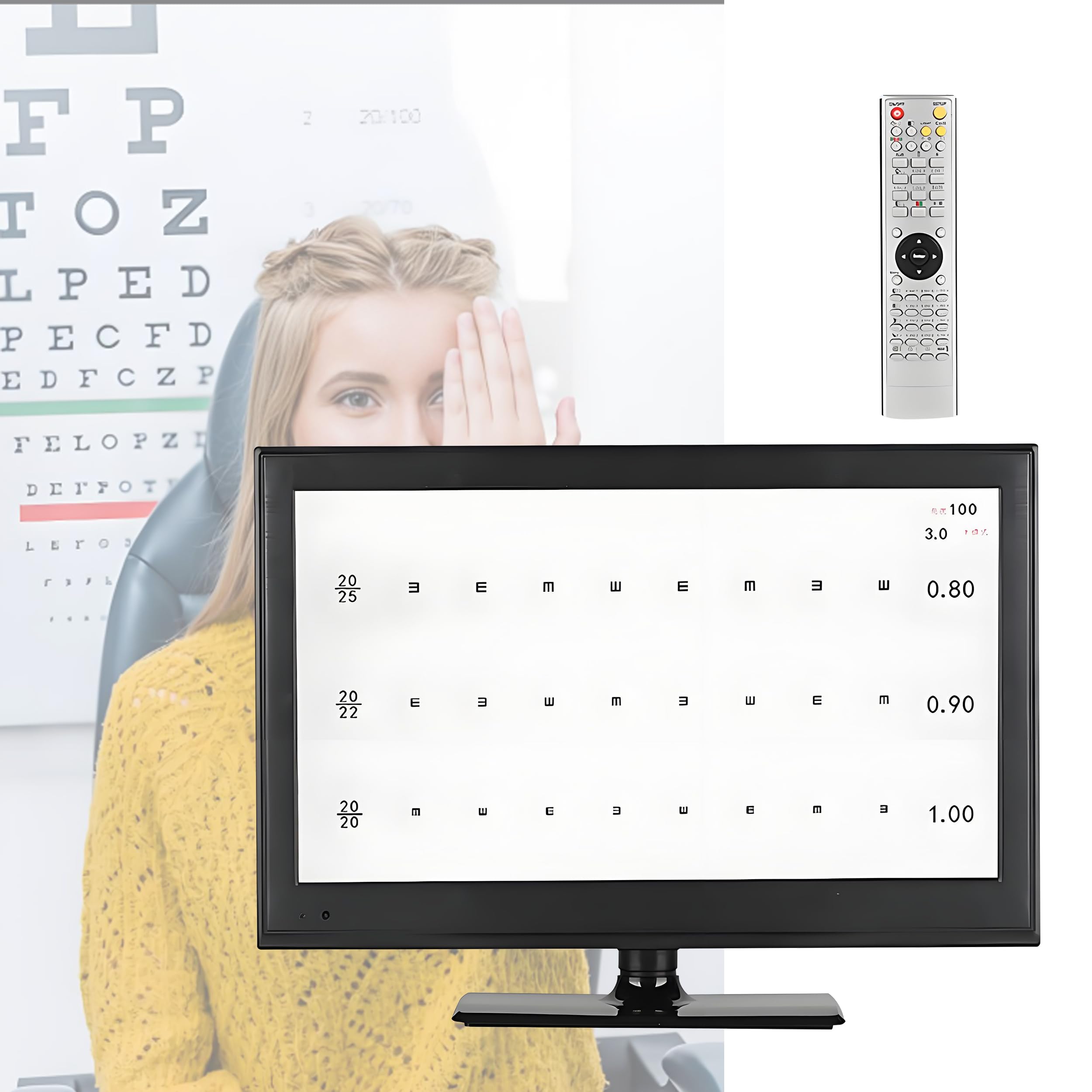 Visual Acuity Chart Digital, 18.5 Inch LCD Electronic Optical Eye ...
