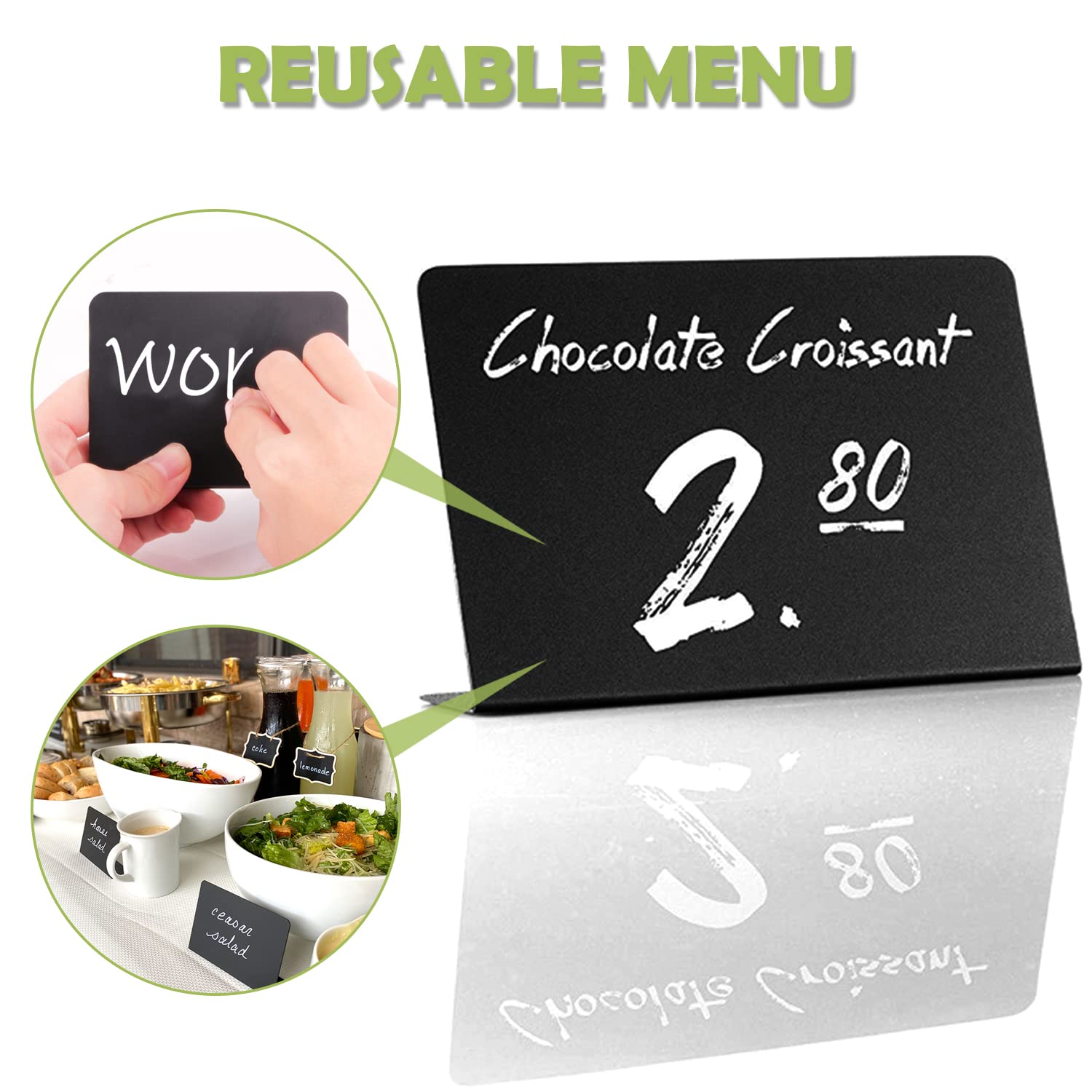 Bakery Price Tags 20 Pack 4x3 Inch Mini Chalkboard Food Signs - Buffet ...