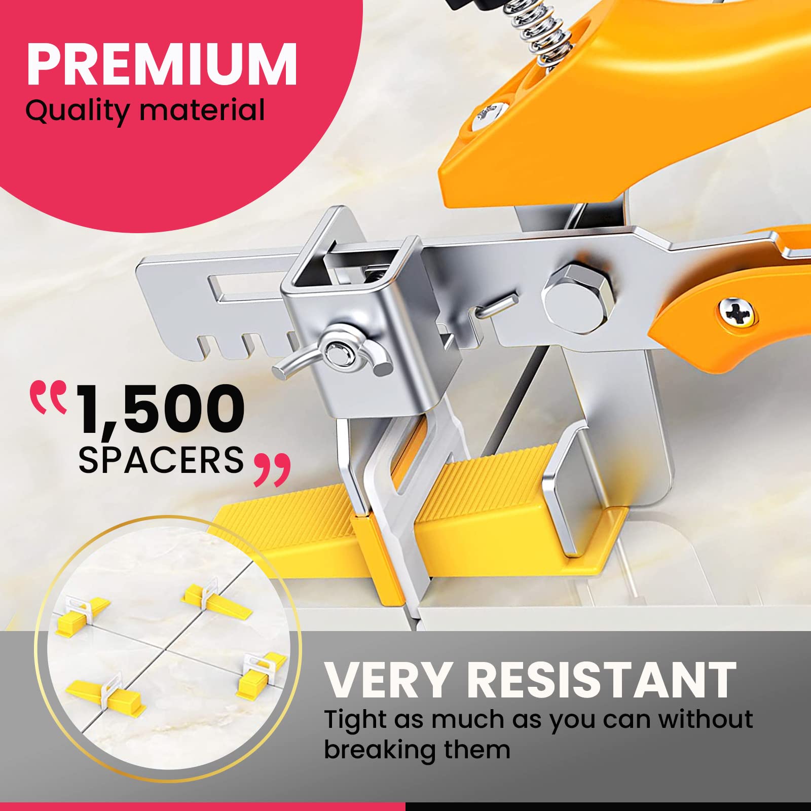 GOOD XEN â€“Tile Leveling System 1/16 â€“ 1,500 Pcs Tile Spacers 1/16 ...