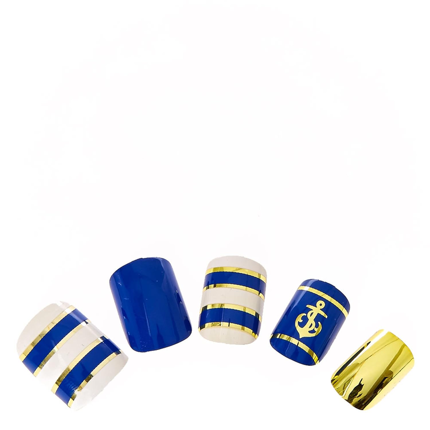 Amazon.com: Icing Women's Gold And Navy Nautical Instant Nails : Icing