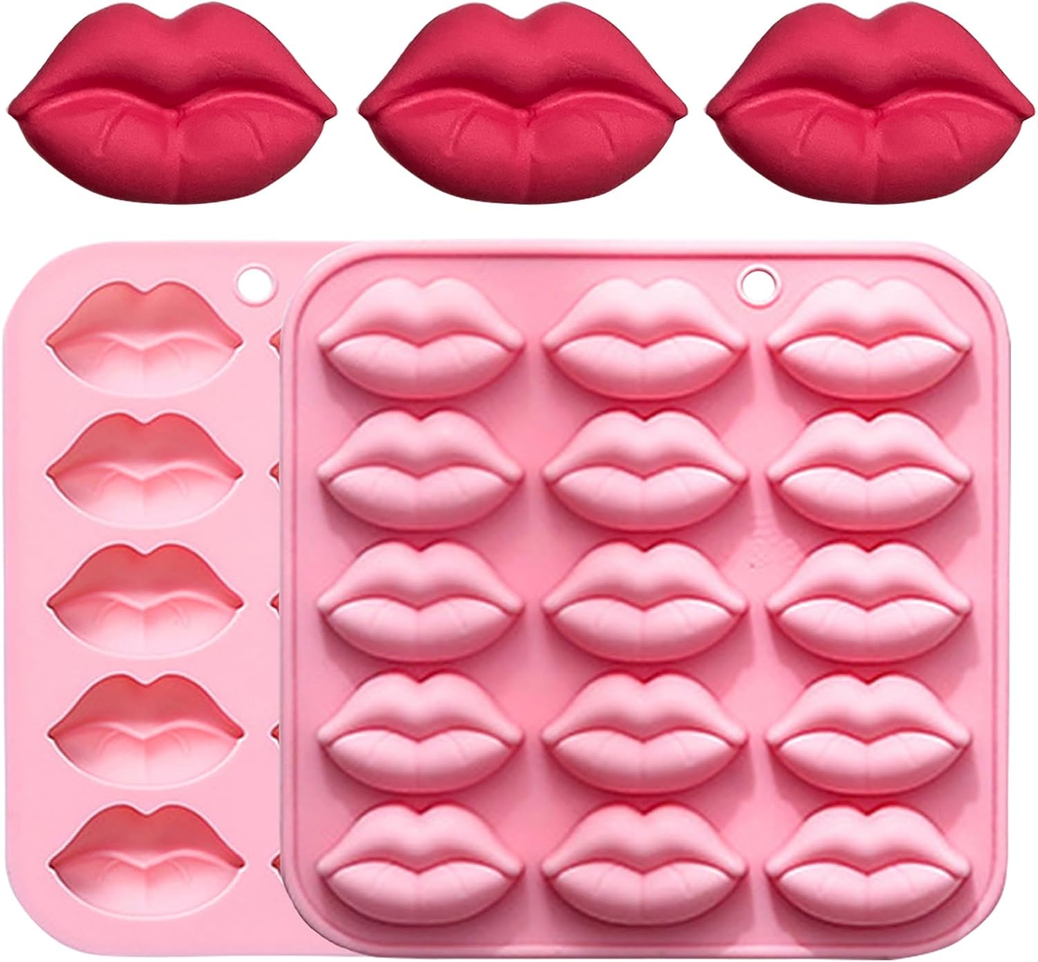 Amazon.com: 2PCS Lip Chocolate Mold, Lip Silicone Mold15 Cavity Holiday ...