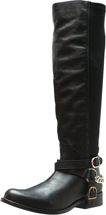 Amazon.com: Betsey Johnson Women's Barron Boot,Black Leather,5 M US ...