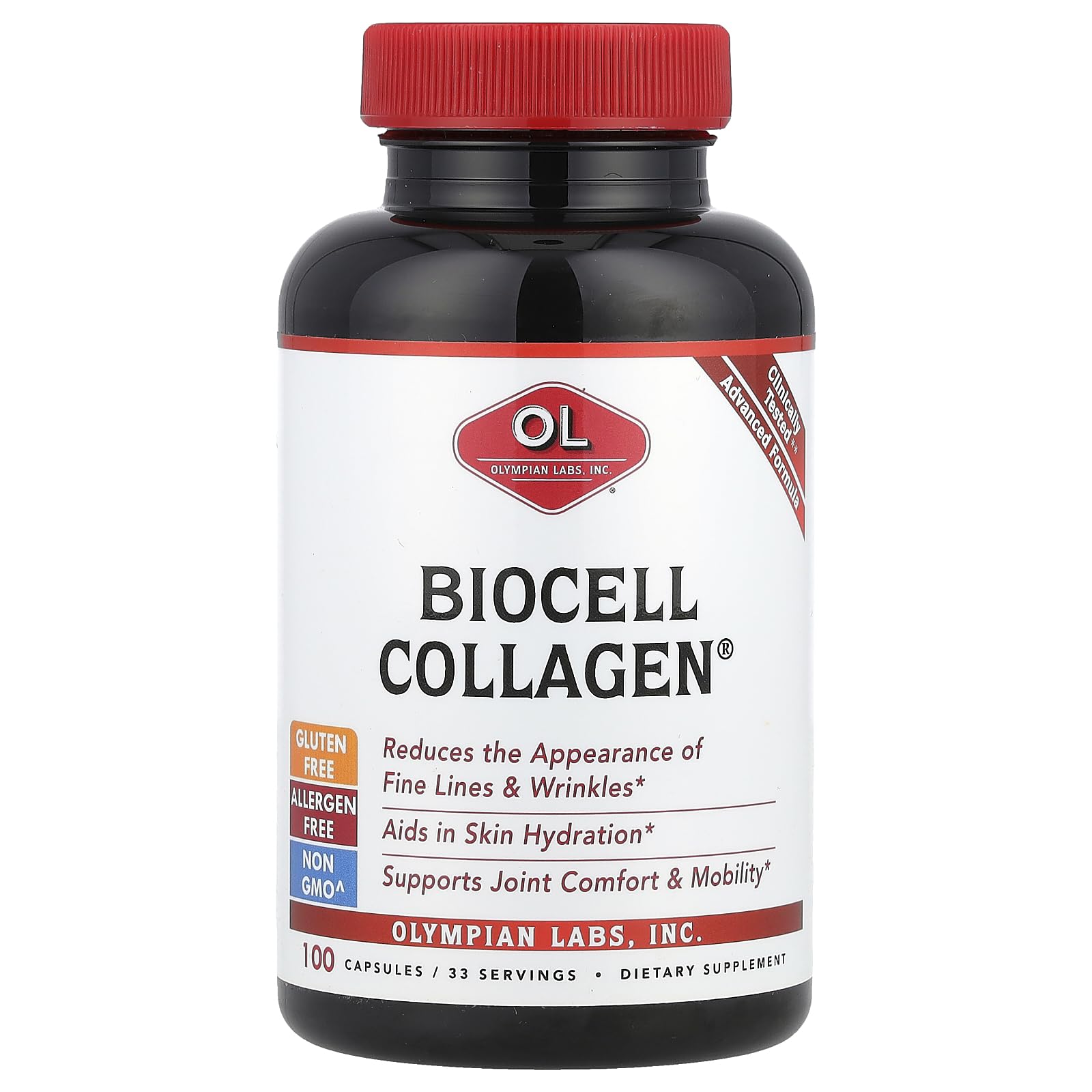Olympian Labsbiocell Collagen Ii 1500mg Supplement Capsules Non Gmo ...