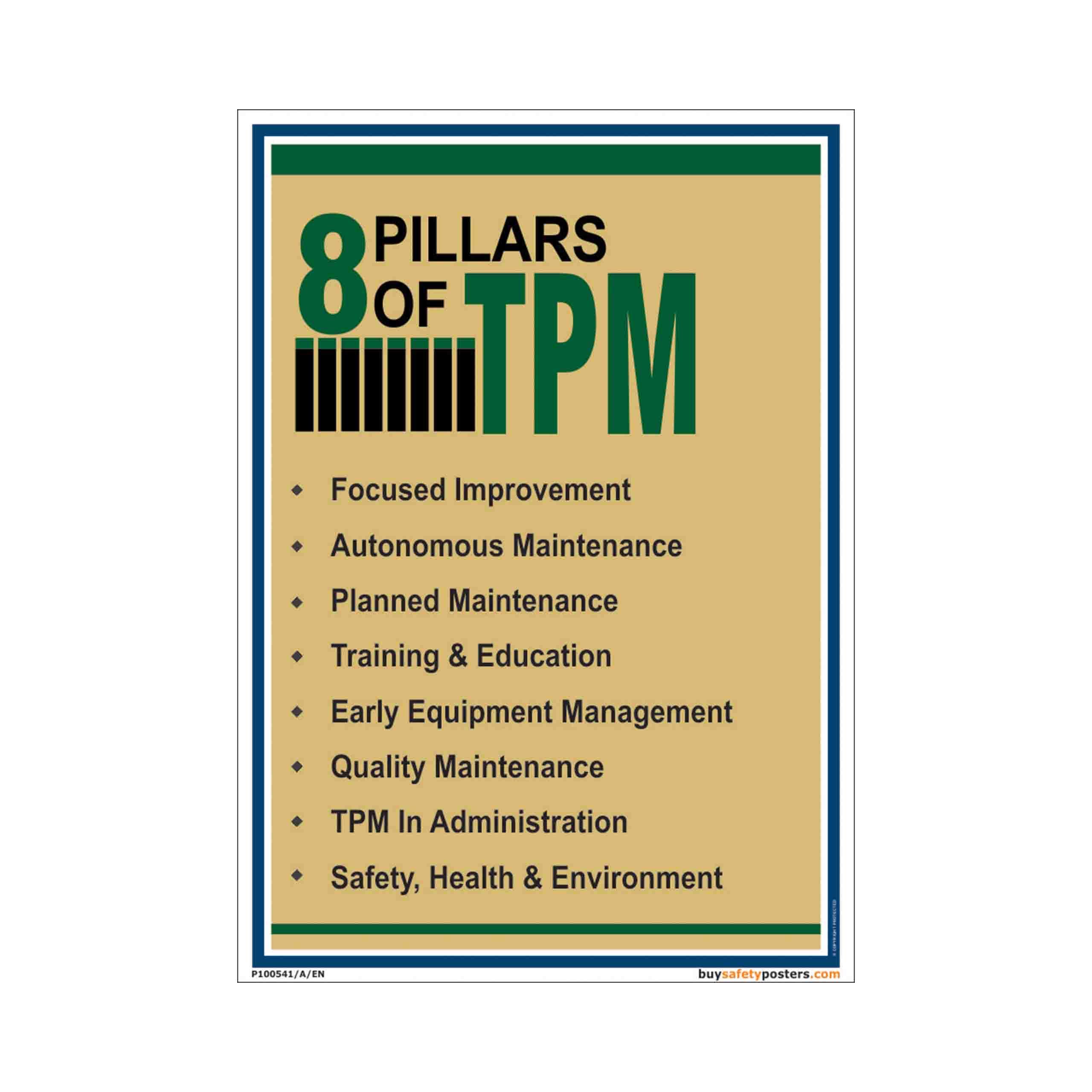 Buysafetyposters Com 8 Pillars Of Tpm Poster In English Pvc ...