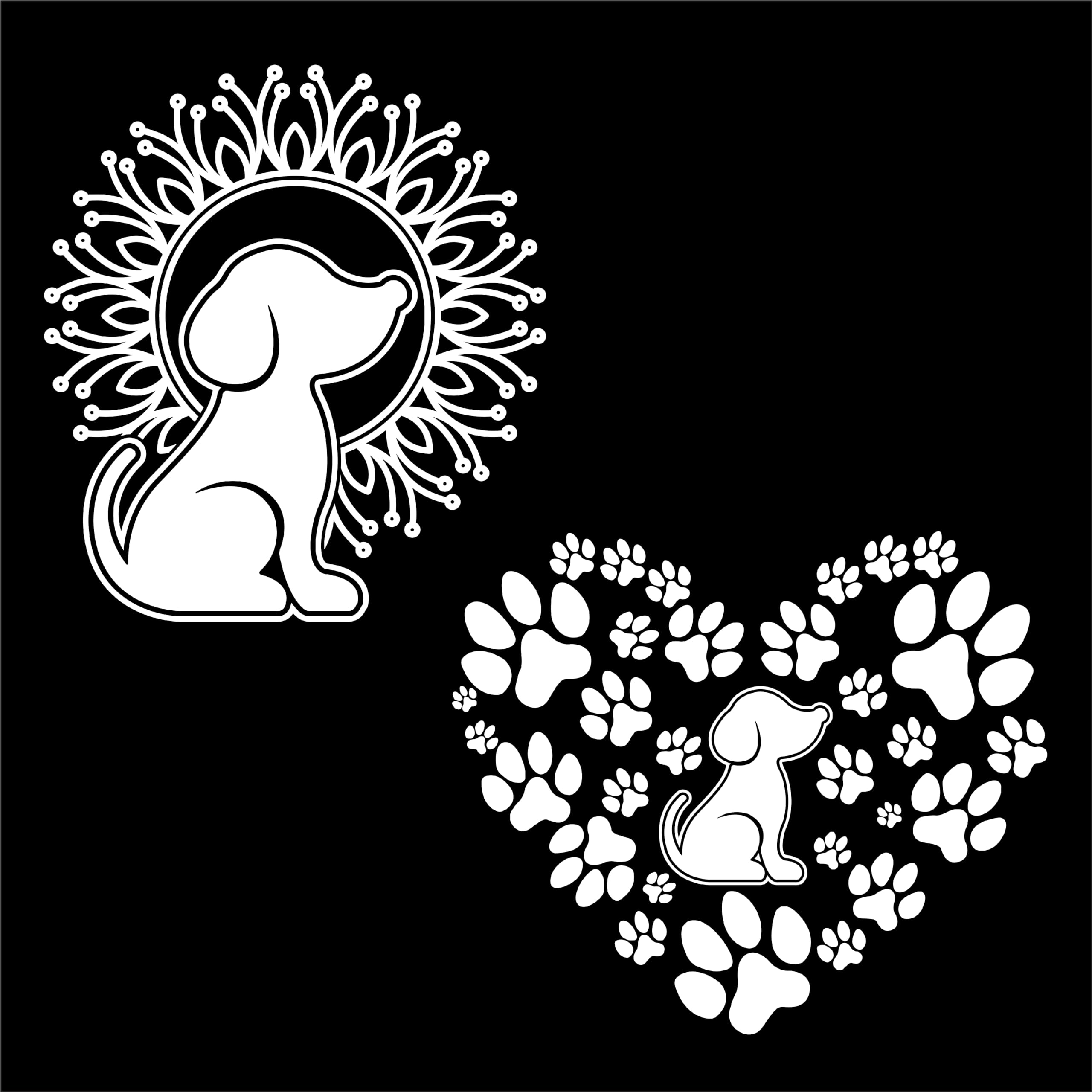 Amazon.com - 2 Pcs Cute Dog Sticker for Car Back Window, Dog Paw Vinyl ...