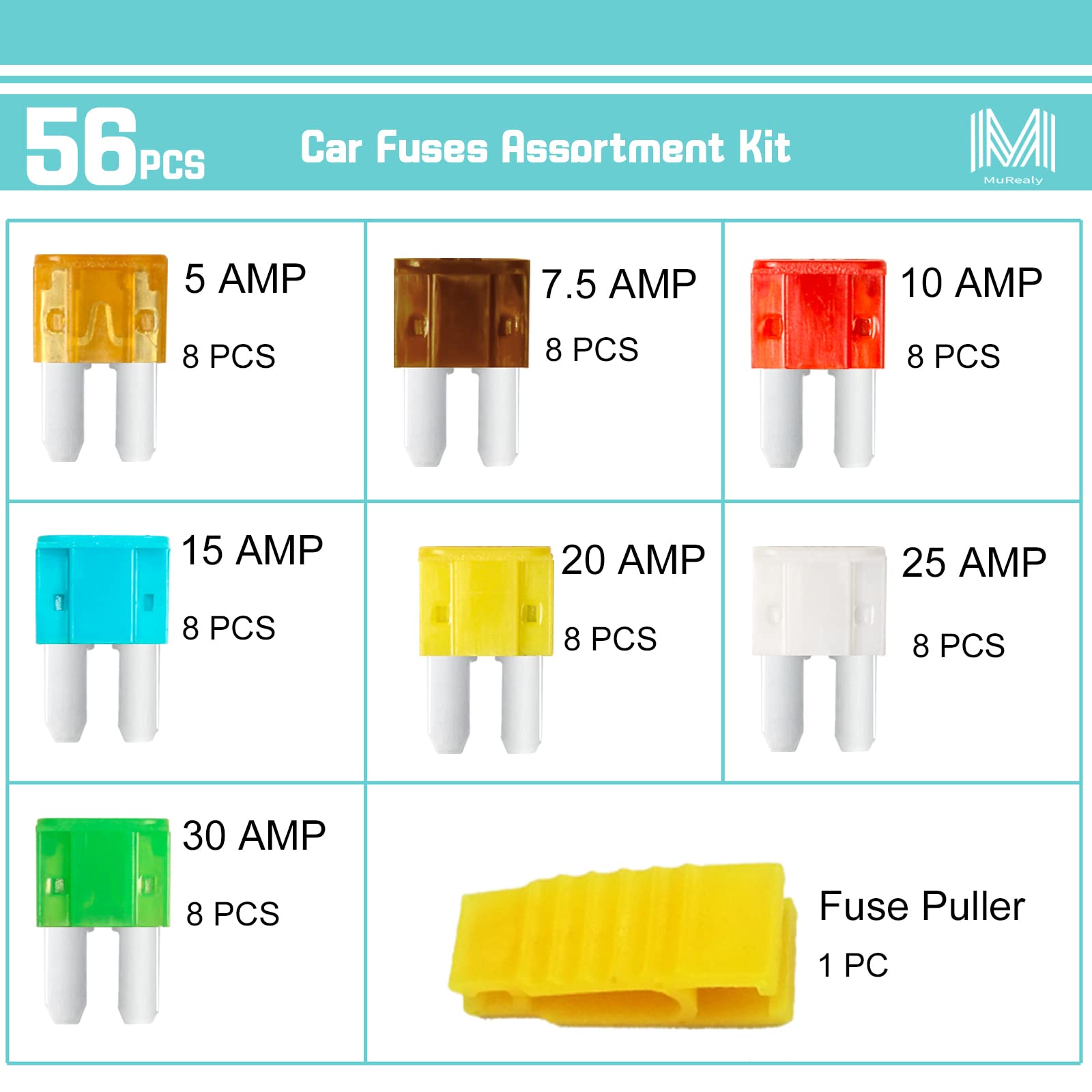 70 Piece Vehicle Fuses 5A To 30A 70-Piece Micro2 ATR Automotive Fuse ...