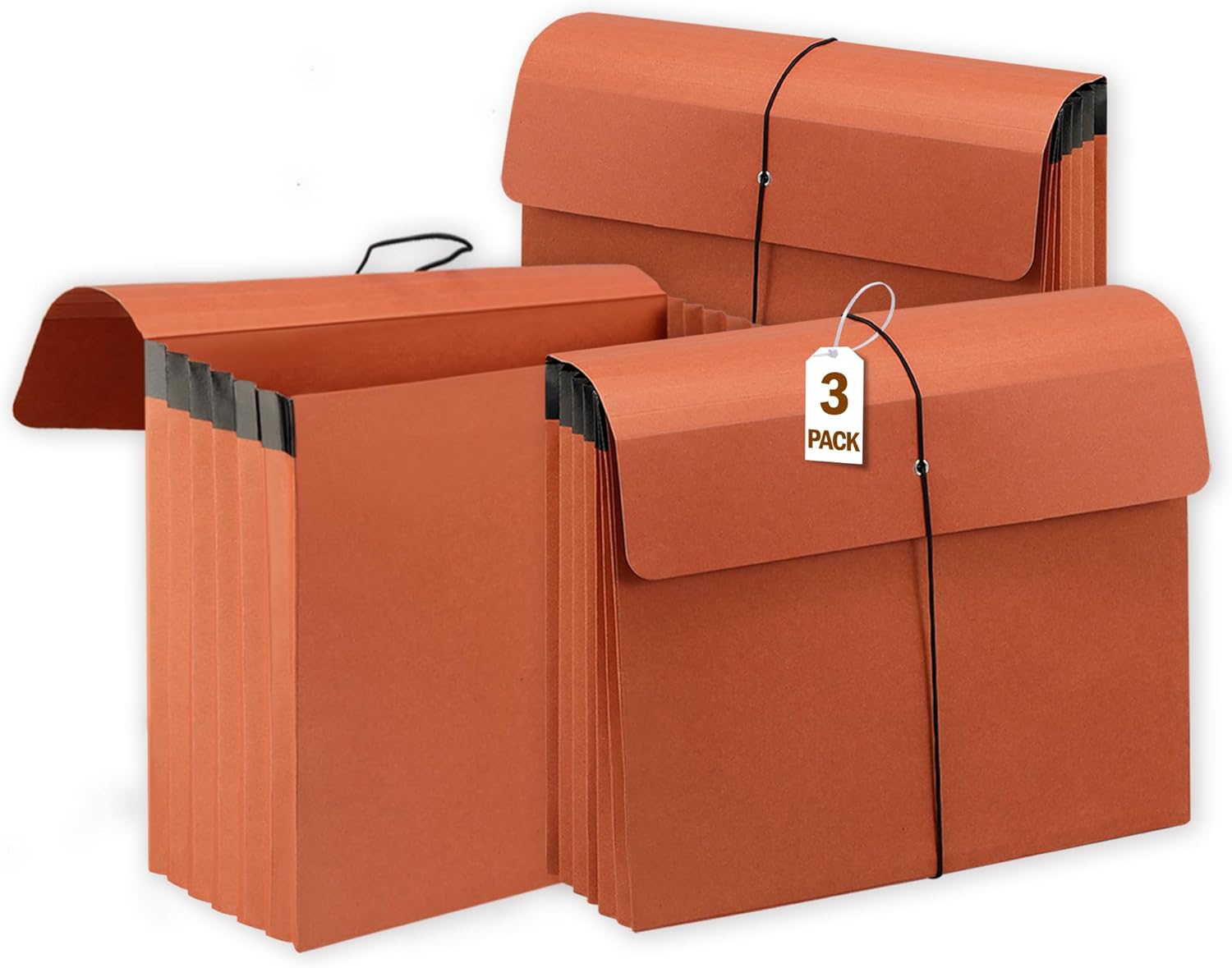 Amazon.com : 3 Packs Expanding File Pockets with Flap,Heavy Duty ...