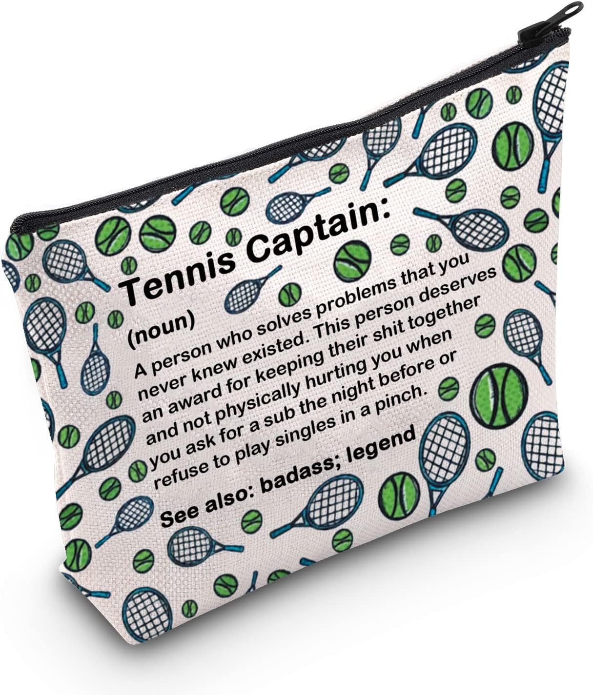 Amazon.com: POFULL Tennis Partner Gift Tennis Captains Cosmetic Bag ...