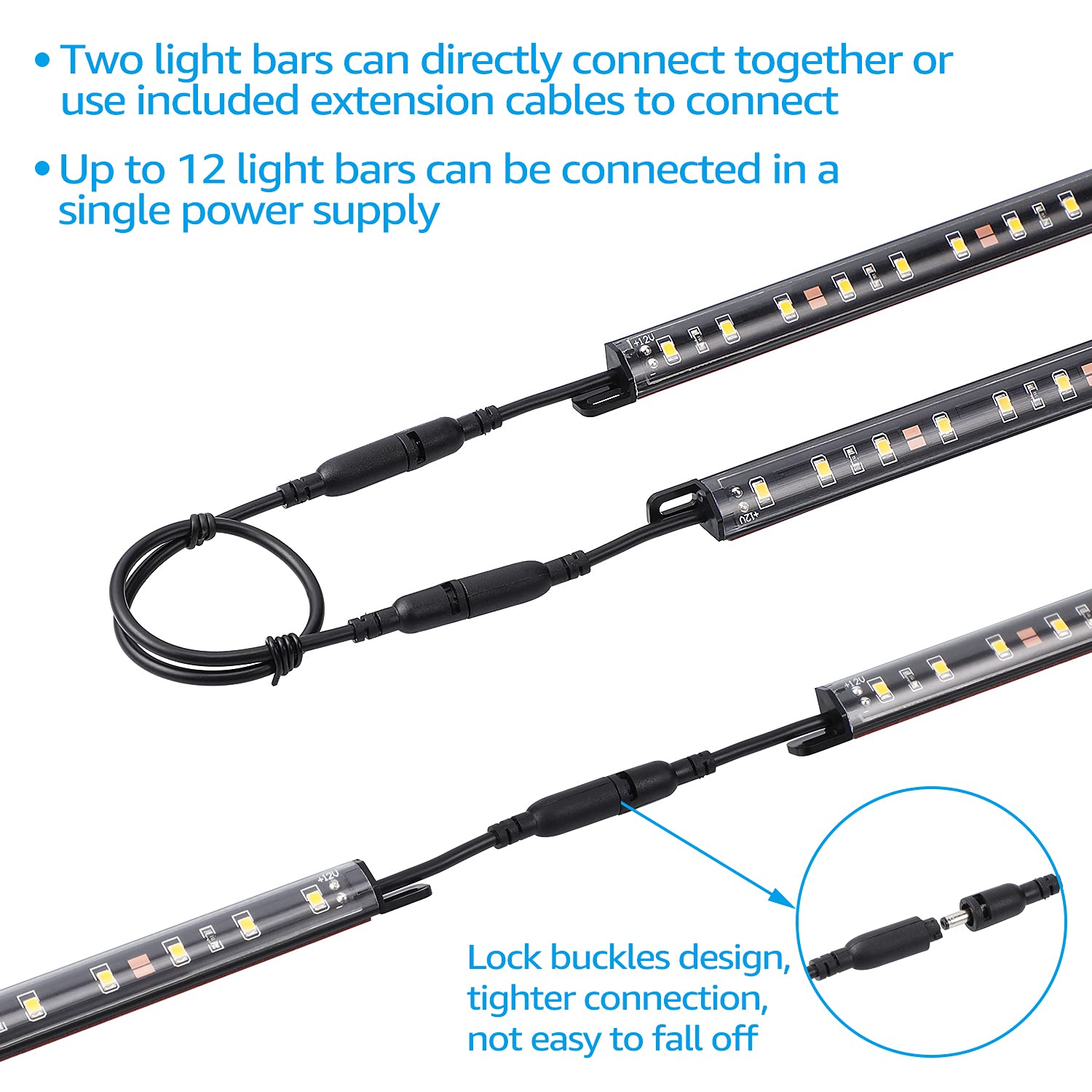 Buy TORCHSTAR LED Safe Lighting Kit, (4) 12 Inch Linkable Light Bars ...