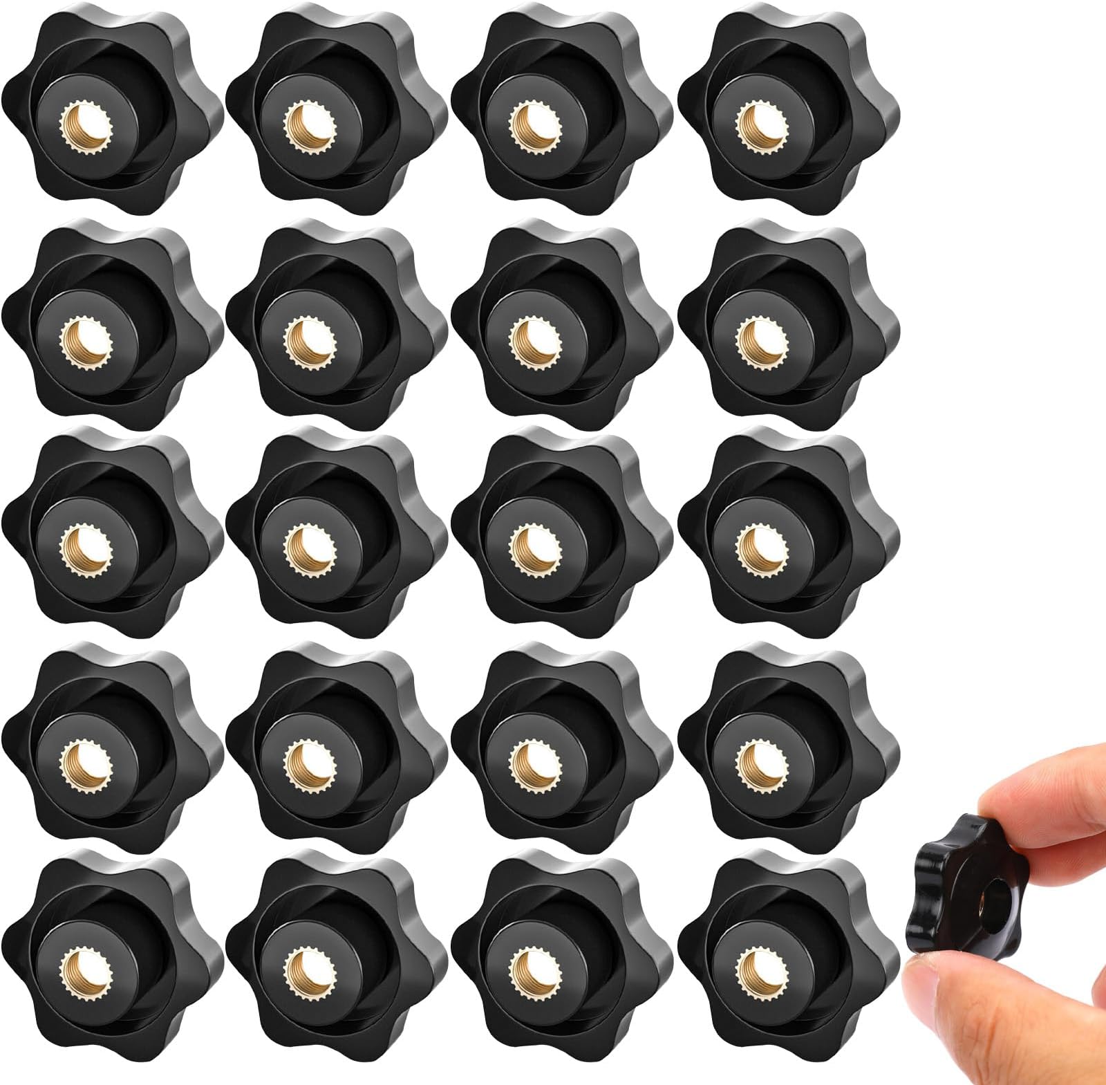 Amazon.com: Meuey Lyot T Track Knobs Six-Star Thru Knobs 1/4”-20 Hole ...