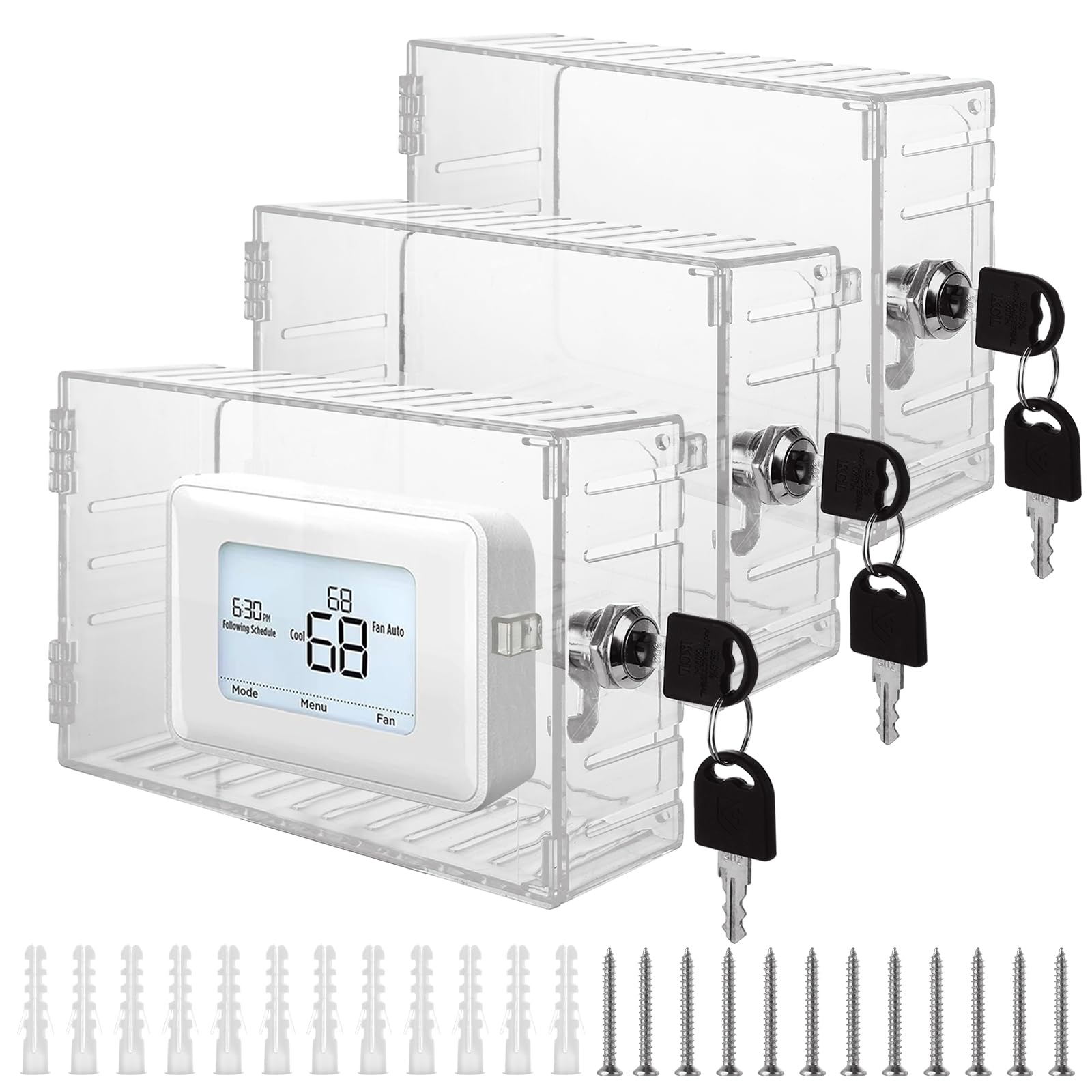 Amazon.com: ABuff 3 Pack Universal Thermostat Lock Box with Key, Clear ...