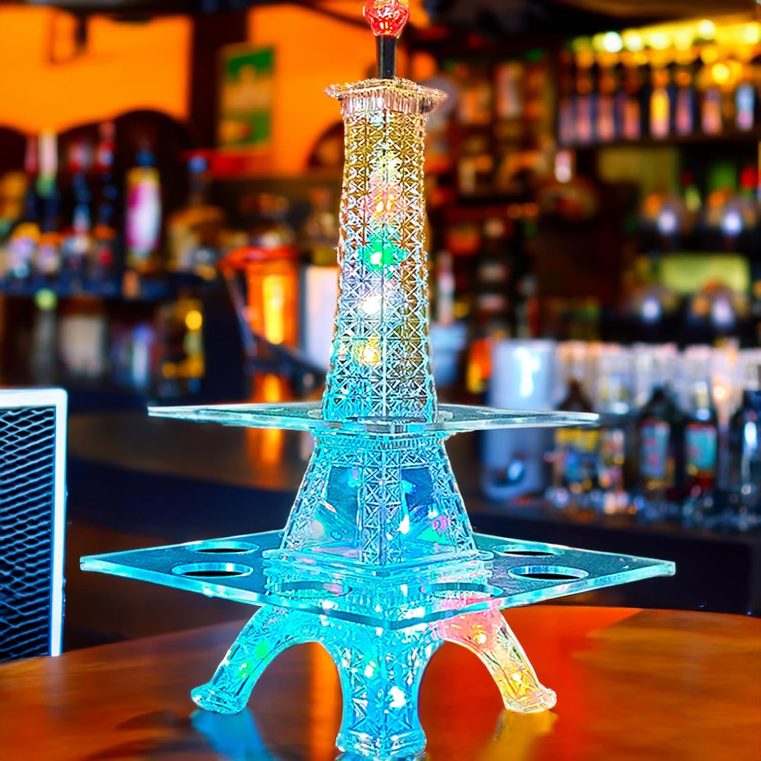 Amazon.com: Mlijzard Acrylic Wine Bar Rack with LED lights with 12 ...