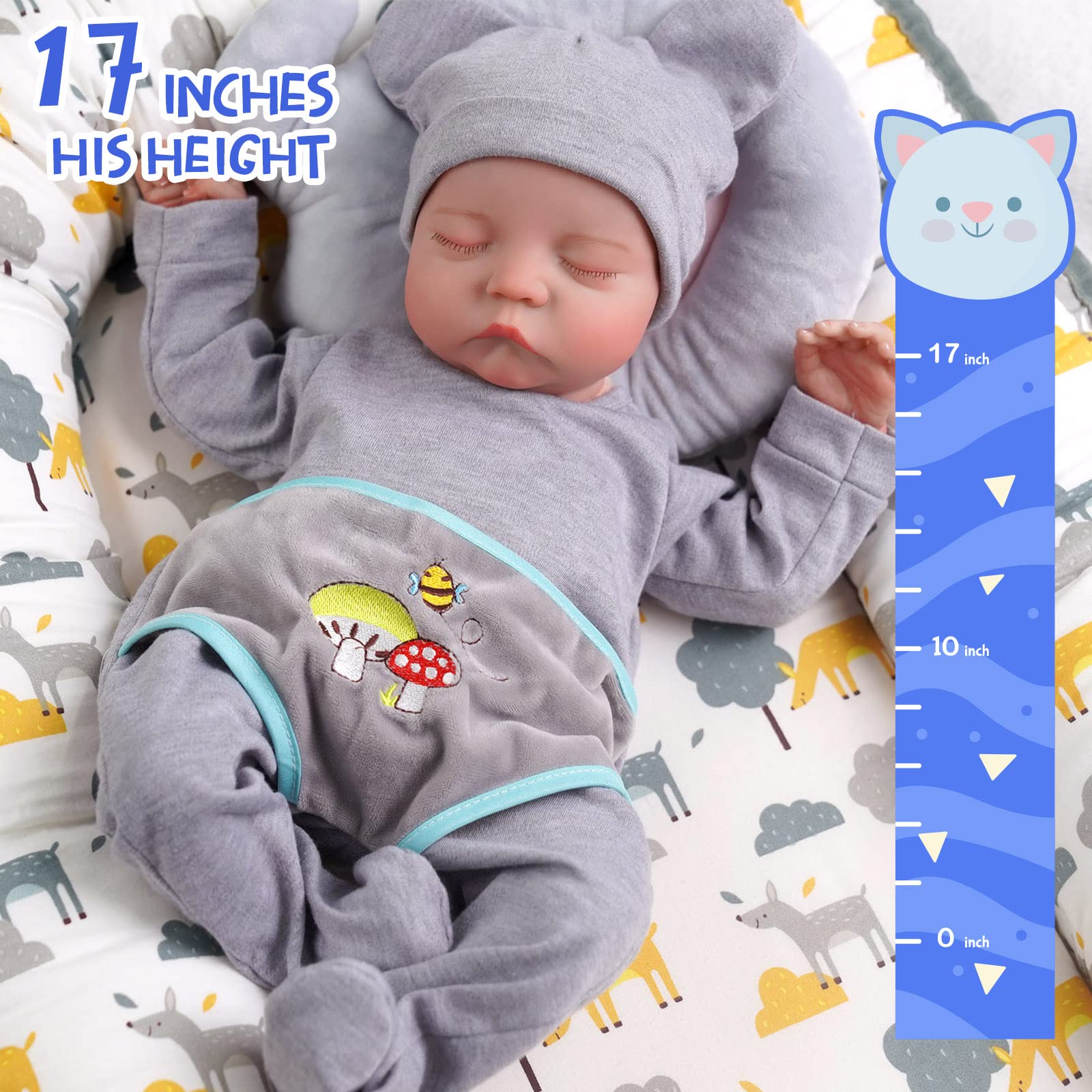 Reborn Baby Dolls Boys 17 Inch Realistic Full Body Vinyl, 47% OFF