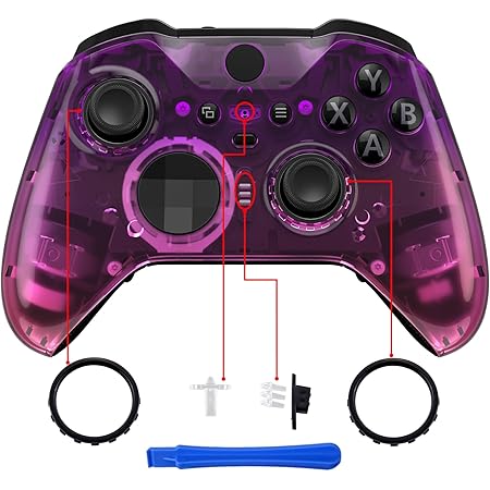 Amazon.com: eXtremeRate Gradient Translucent Purple Rose Red Front ...