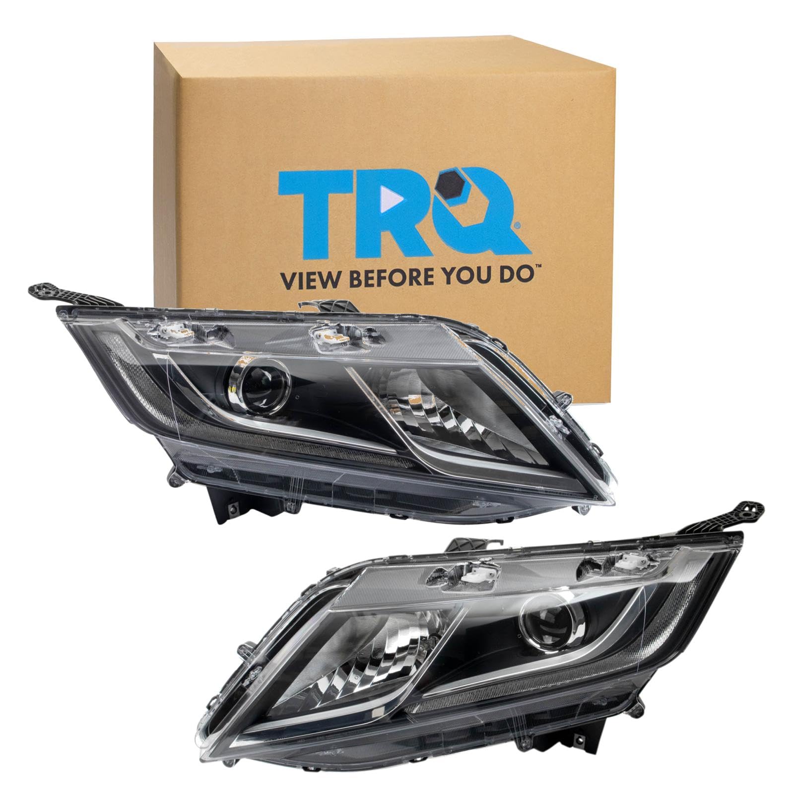 Amazon.com: TRQ Headlight Assembly Set Headlights Driver & Passenger ...