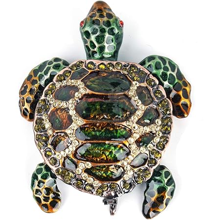 Amazon.com: Small Turtle Trinket Jewelry Box Hinged Rhinestones Jeweled ...
